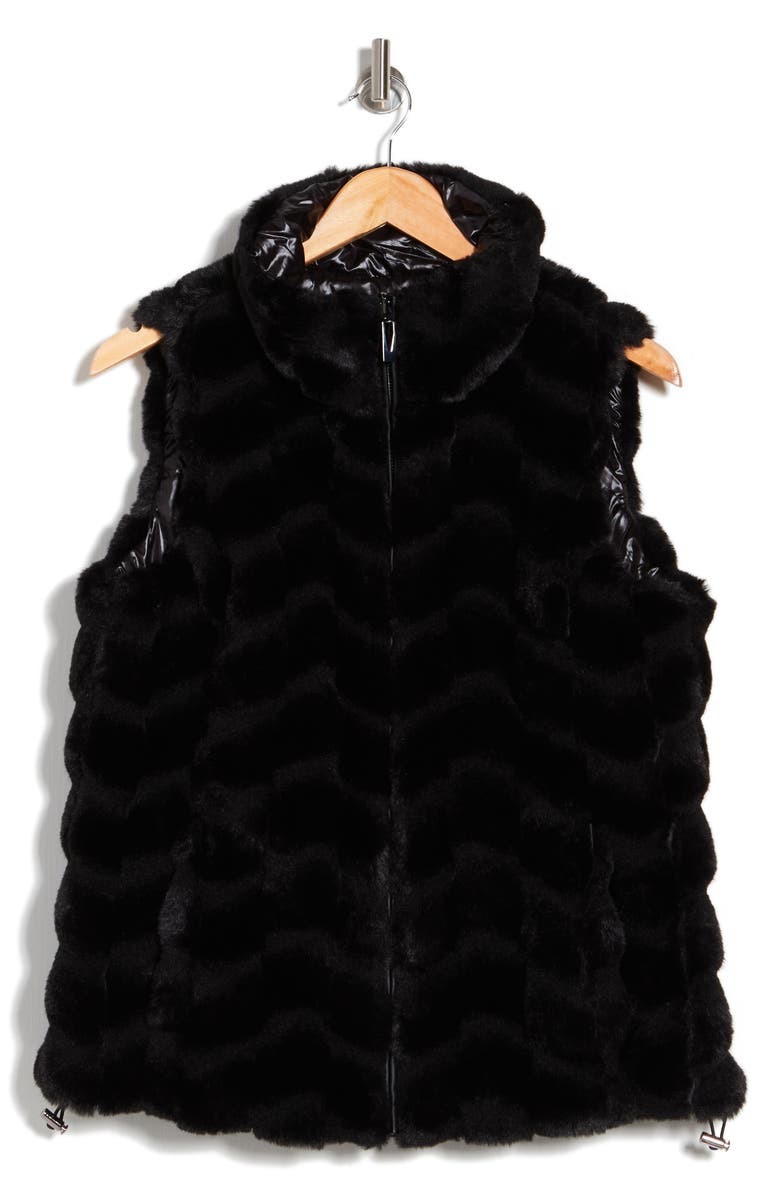Via Spiga Chevron Faux Fur Reversible Vest | Nordstromrack