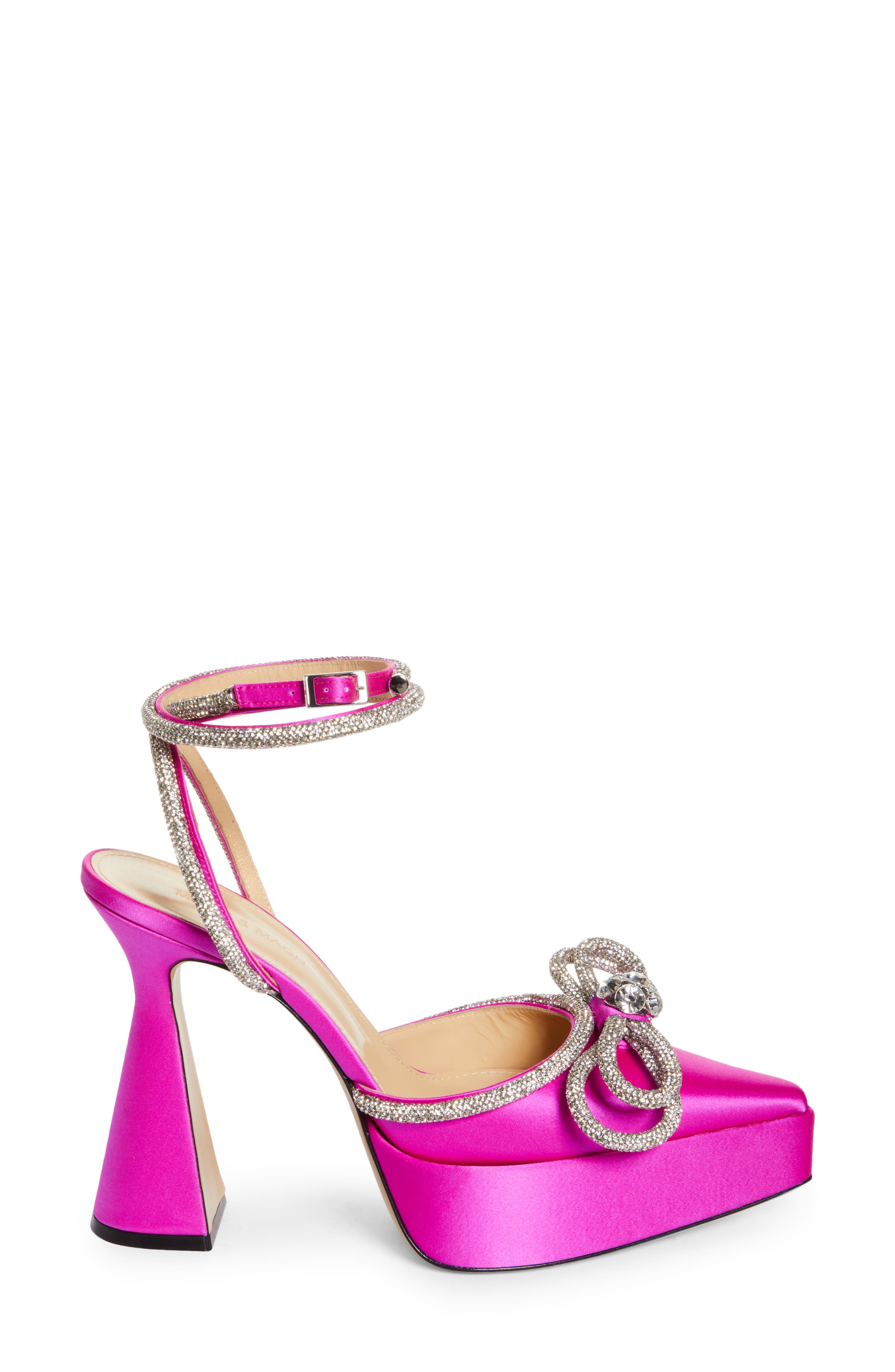 Mach & Mach Double Crystal Bow Satin Platform Pump (Women) | Nordstromrack