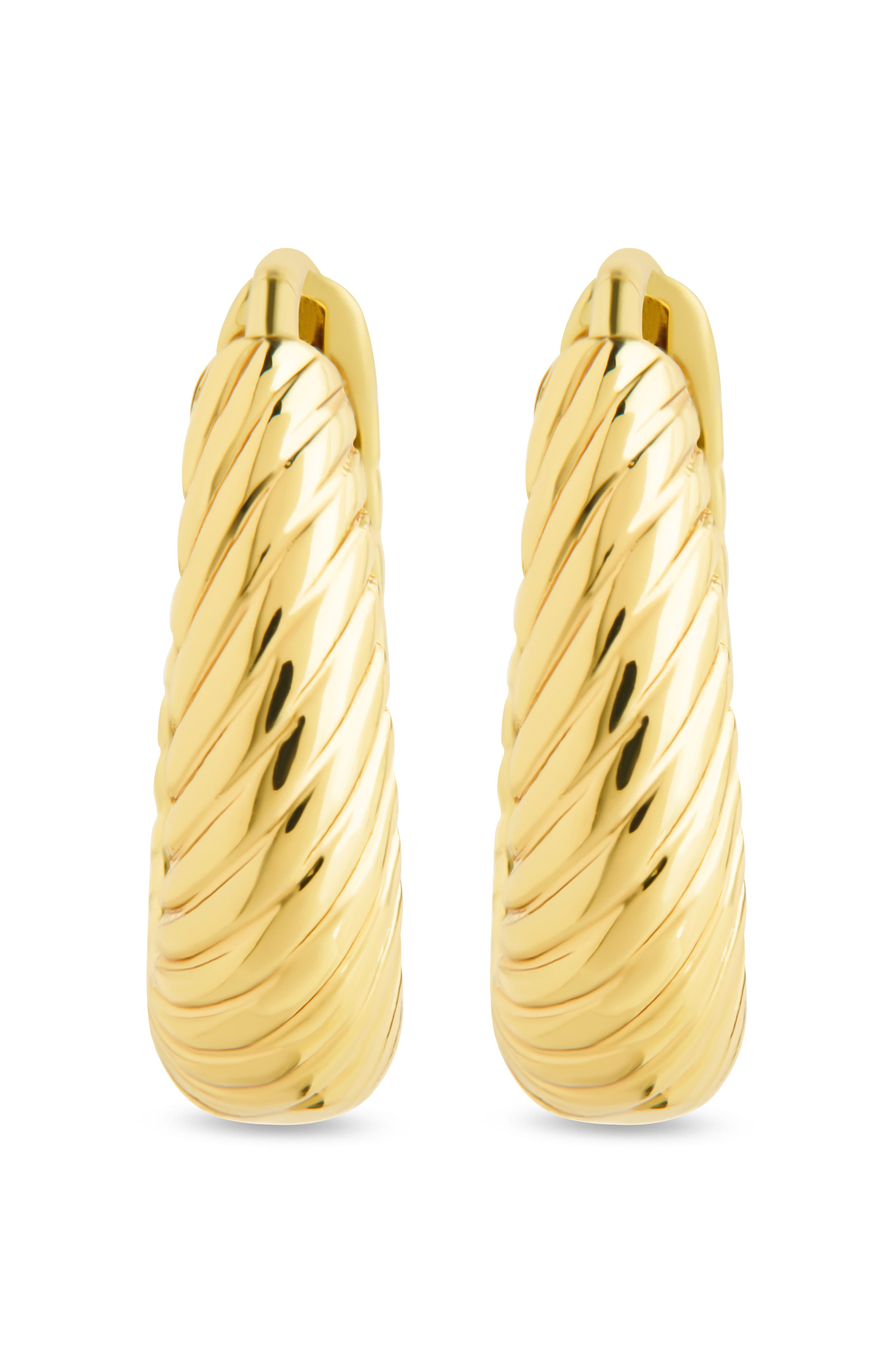 Sterling Forever Fairley Oval Textured Huggie Hoop Earrings | Nordstromrack