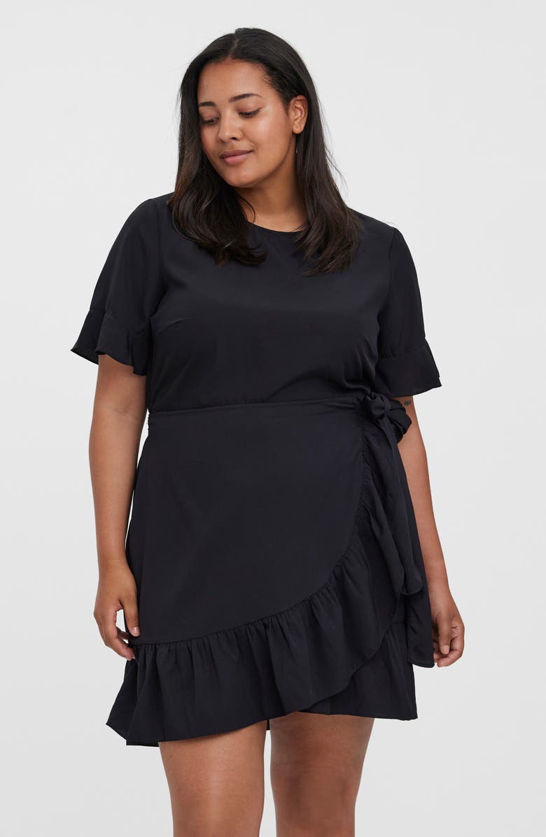 VERO MODA CURVE Henna Ruffle Recycled Polyester Dress | Nordstrom