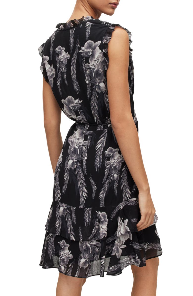 AllSaints Ari Floral Print Wrap Dress | Nordstromrack