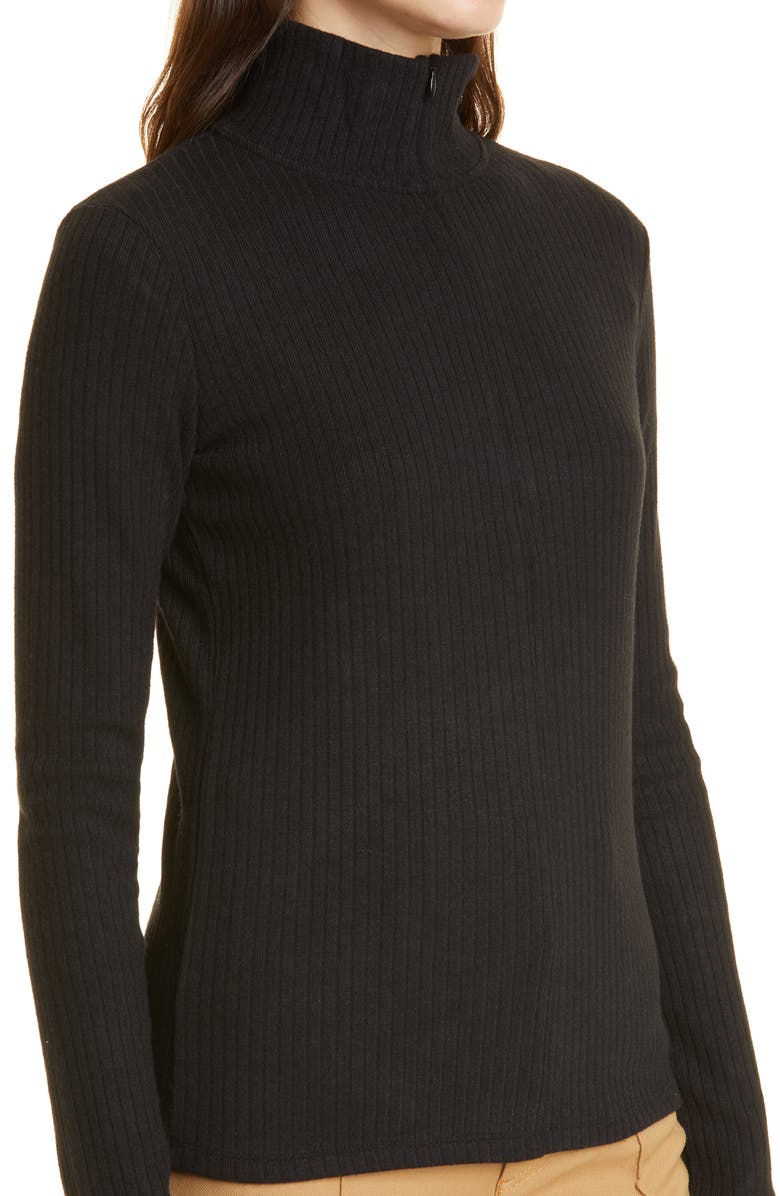 Vince Ribbed Quarter Zip Turtleneck Top | Nordstromrack