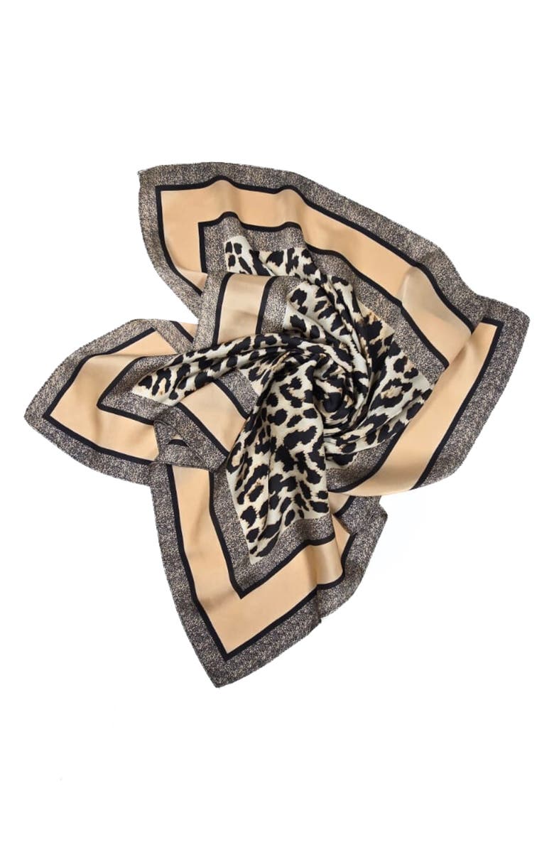 ELLIAN Leopard Print Square Satin Scarf | Nordstromrack
