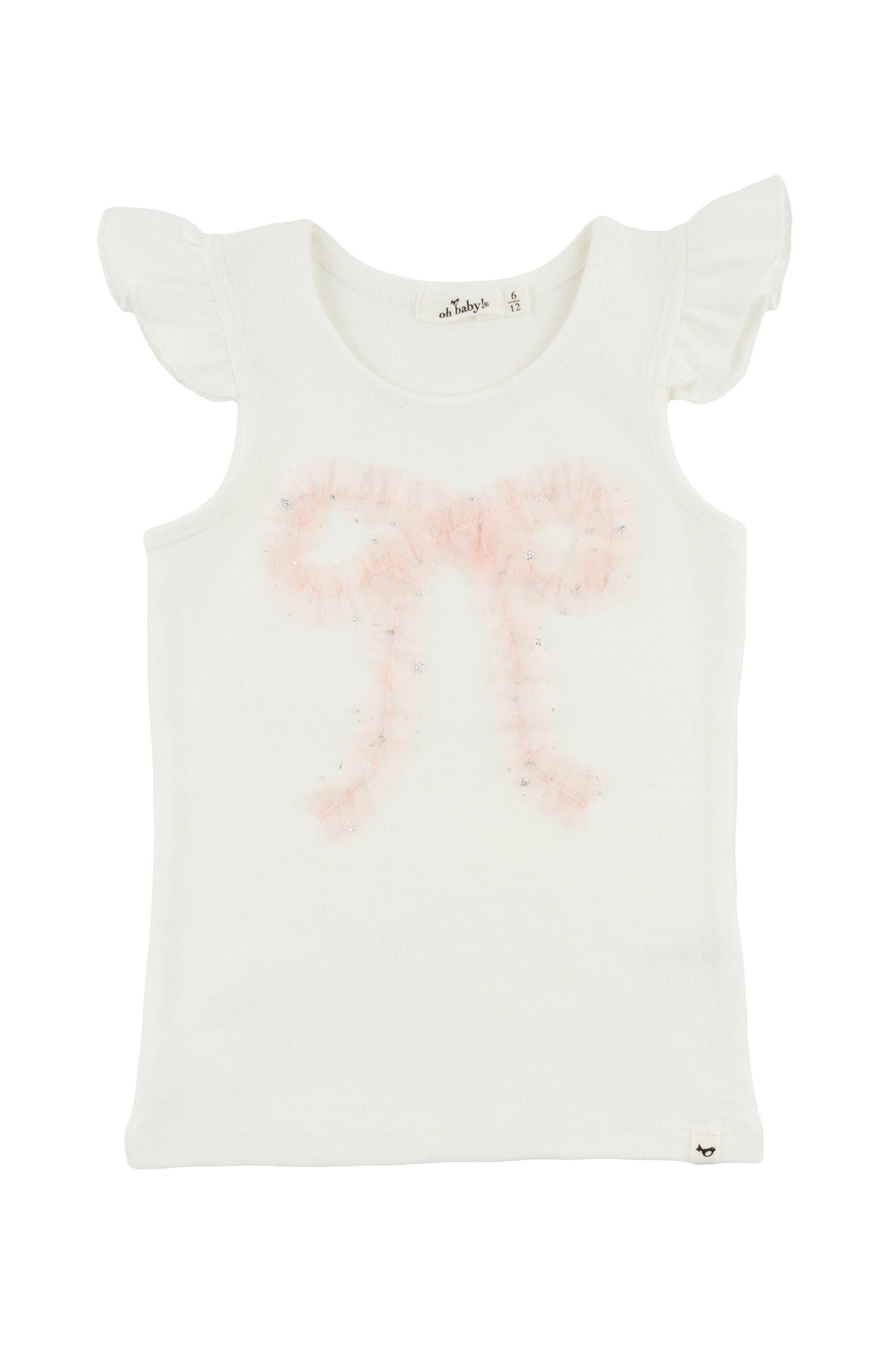 Ruffle Bow Pink Silver-Fleck Tulle Flutter Tank (Women) | Nordstrom