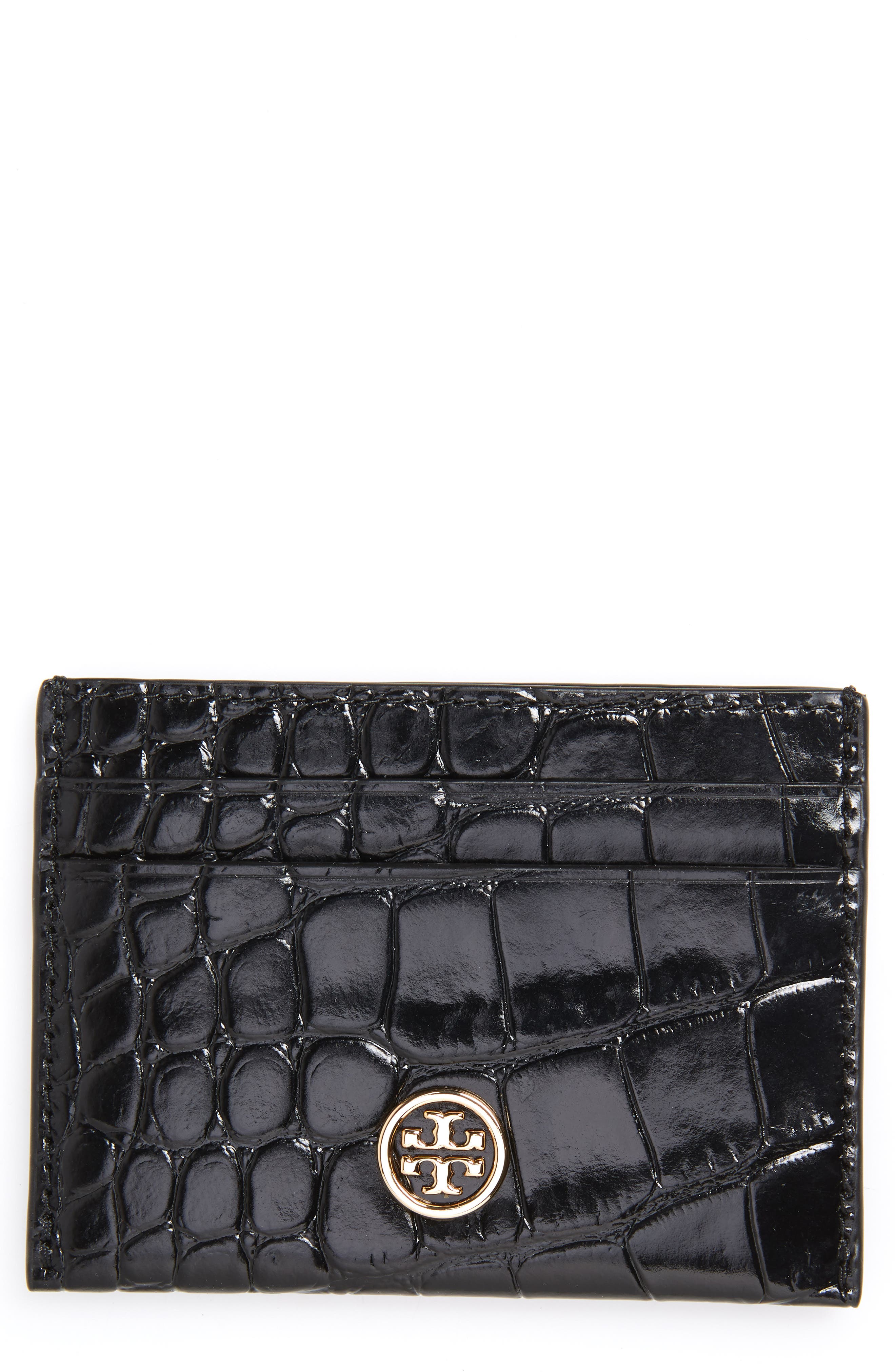 Tory Burch Robinson Embossed Leather Card Case | Nordstromrack