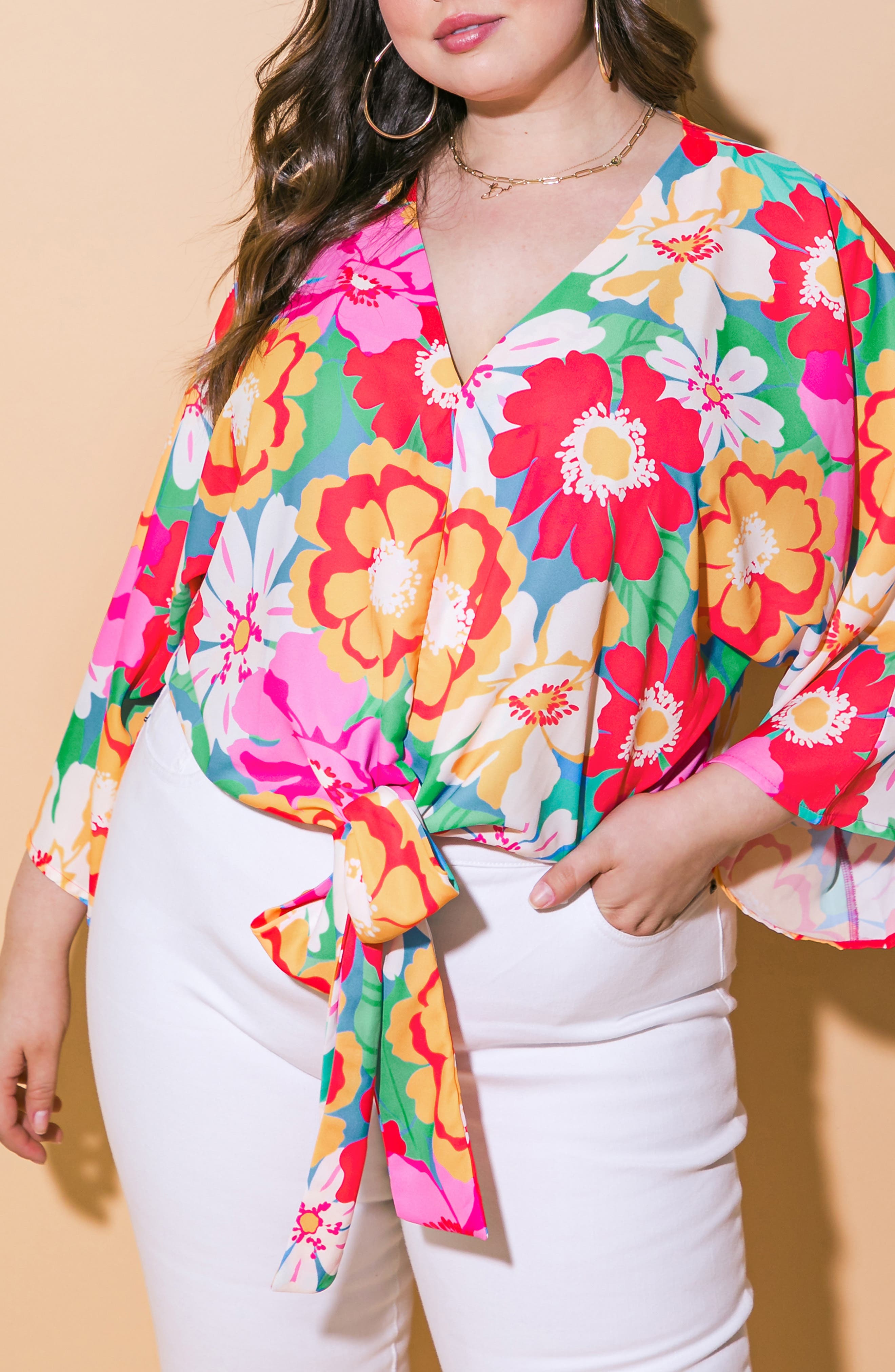 FLYING TOMATO Print Woven Top | Nordstromrack