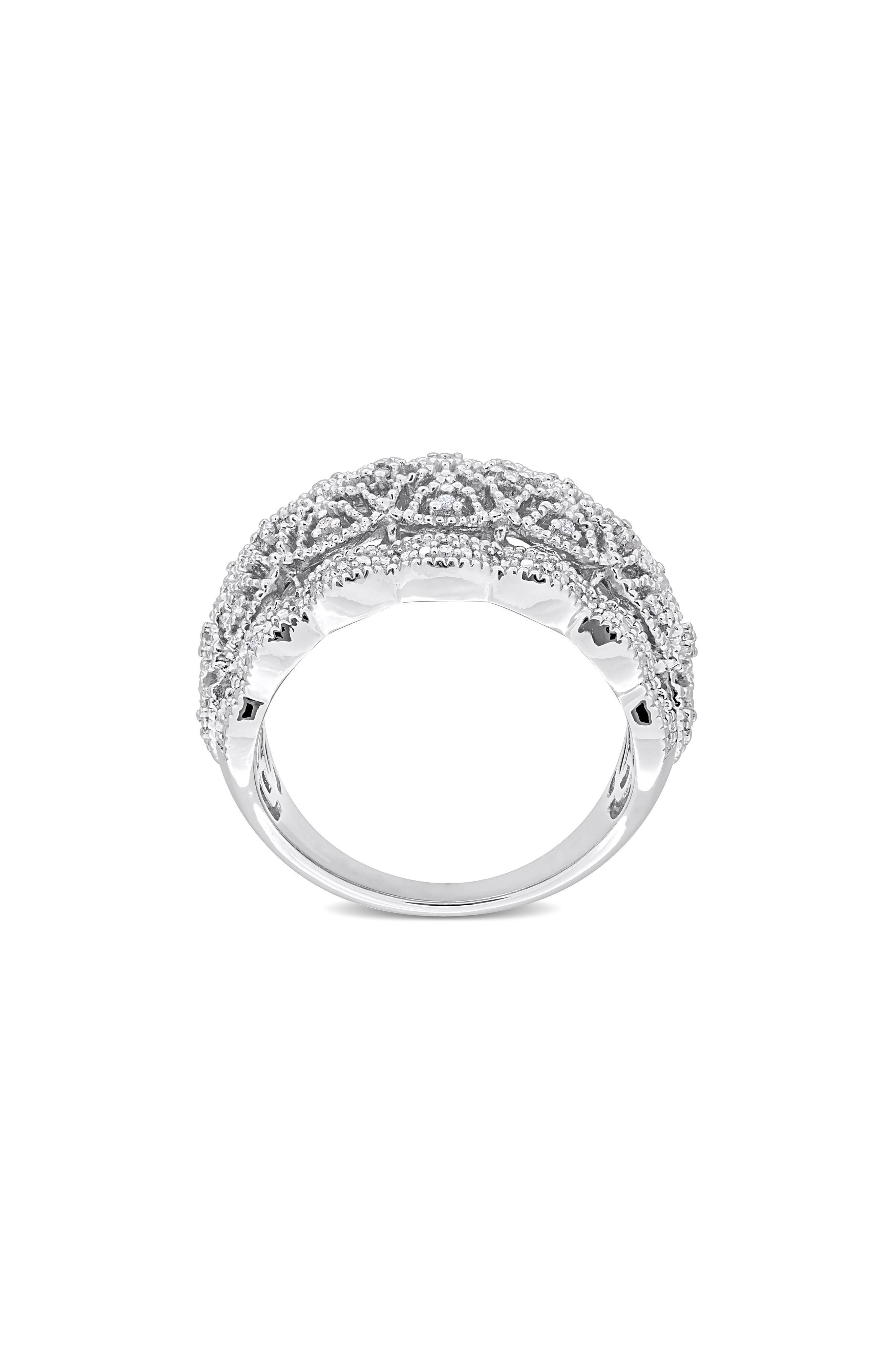 DELMAR Sterling Silver Diamond Lace Band Ring - 0.018ct | Nordstromrack