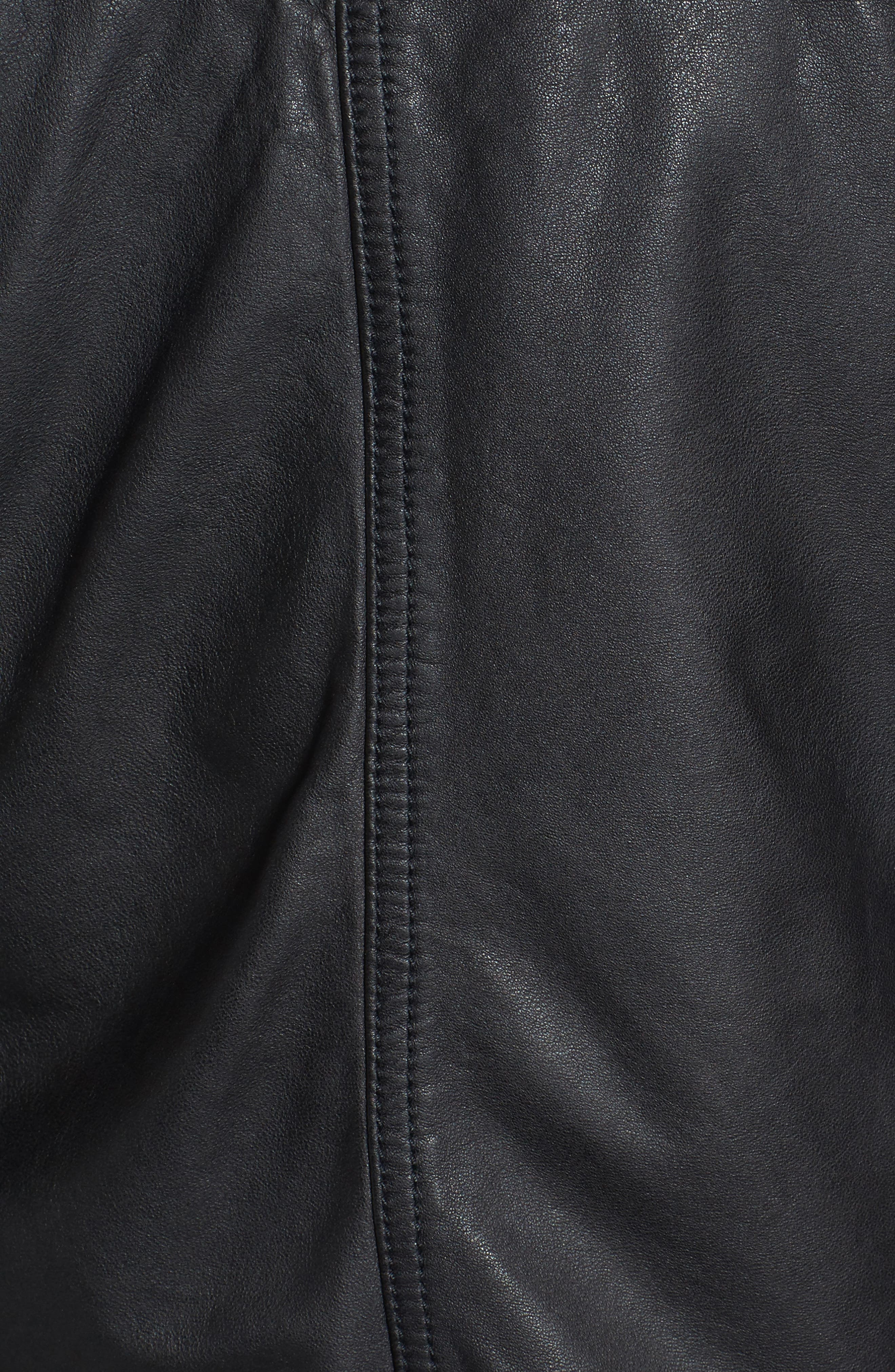 Caslon® Collarless Leather Jacket | Nordstromrack