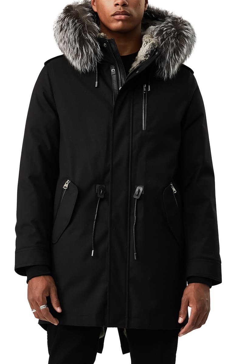 Mackage Moritz Water Repellent Military Parka with Genuine Rabbit Fur ...