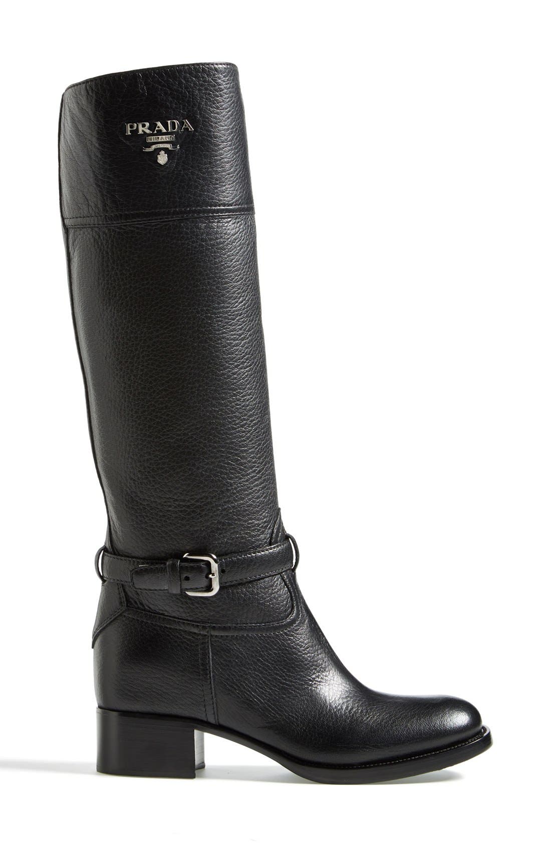 Prada Logo Riding Boot (Women) | Nordstrom
