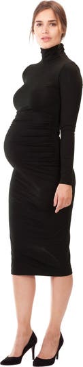 Isabella Oliver 'Grayson' Ruched Side Turtleneck Maternity Dress ...