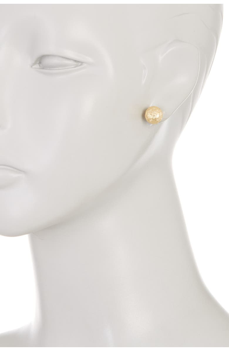 RIVKA FRIEDMAN 18K Gold Clad Hammered Ball Satin Stud Earrings ...