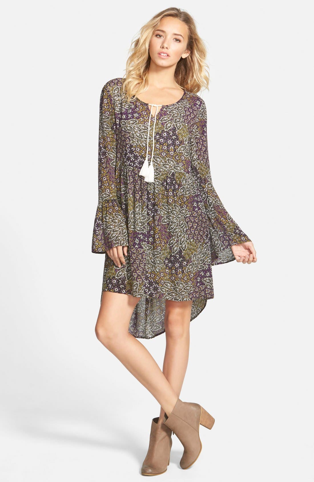 Sun & Shadow Print Trapeze Dress | Nordstrom