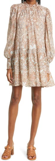 Ulla Johnson Maja Long Sleeve Chiffon Minidress | Nordstrom