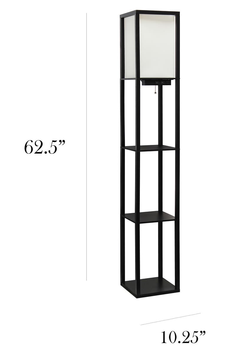 LALIA HOME Floor Lamp Etagere Organizer Storage Shelf with 2 USB ...
