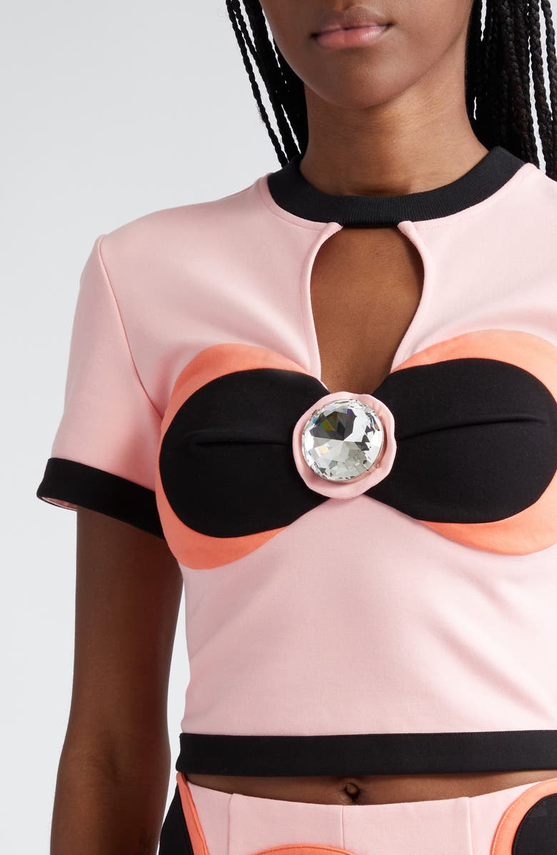 Area Colorblock Flower Bustier Cup Crop Top | Nordstromrack