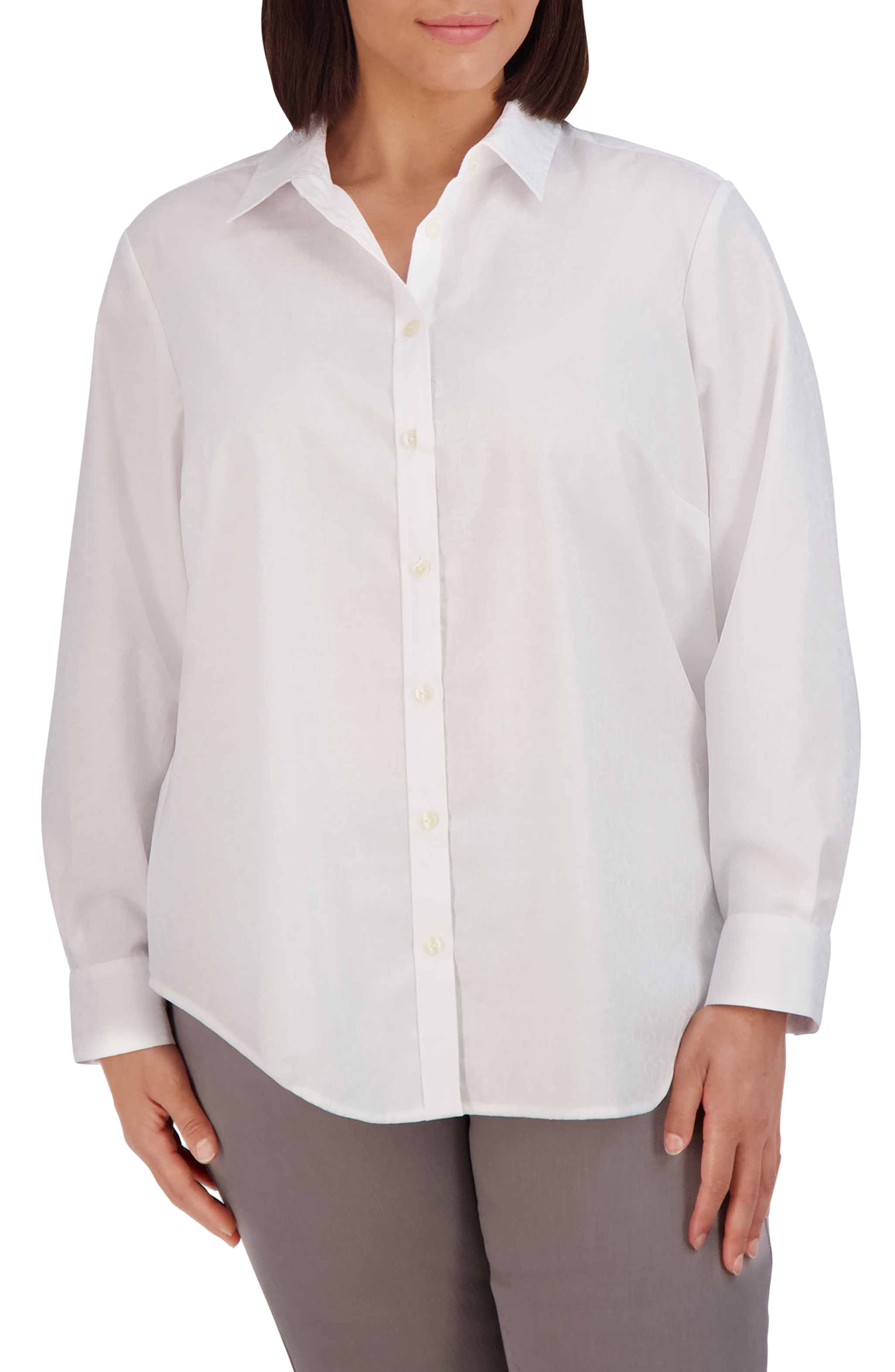 Foxcroft Croc Jacquard Cotton Blend Button-Up Shirt | Nordstromrack