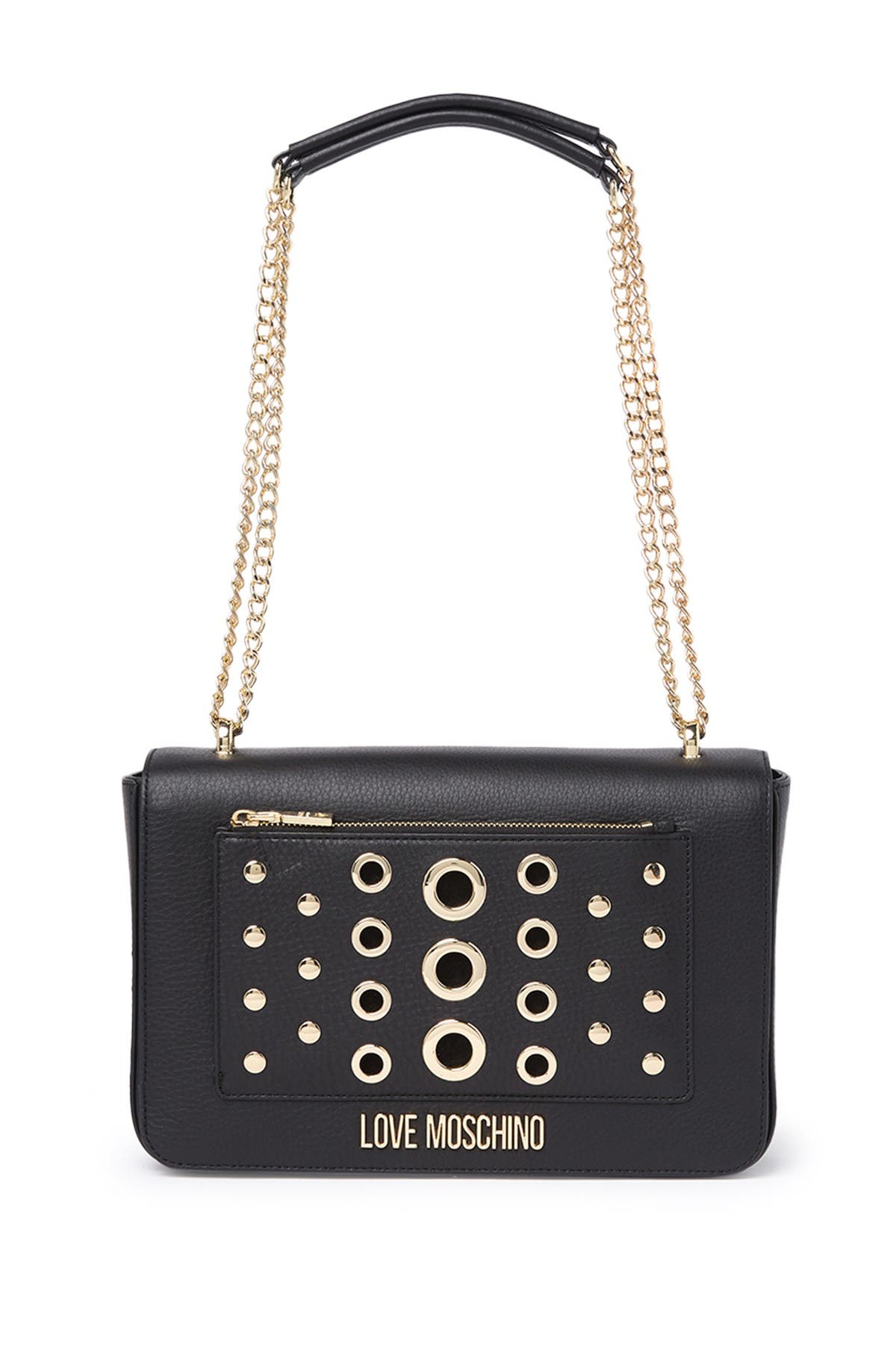 Love Moschino Borsa Vitello Natural Grain Leather Shoulder Bag ...