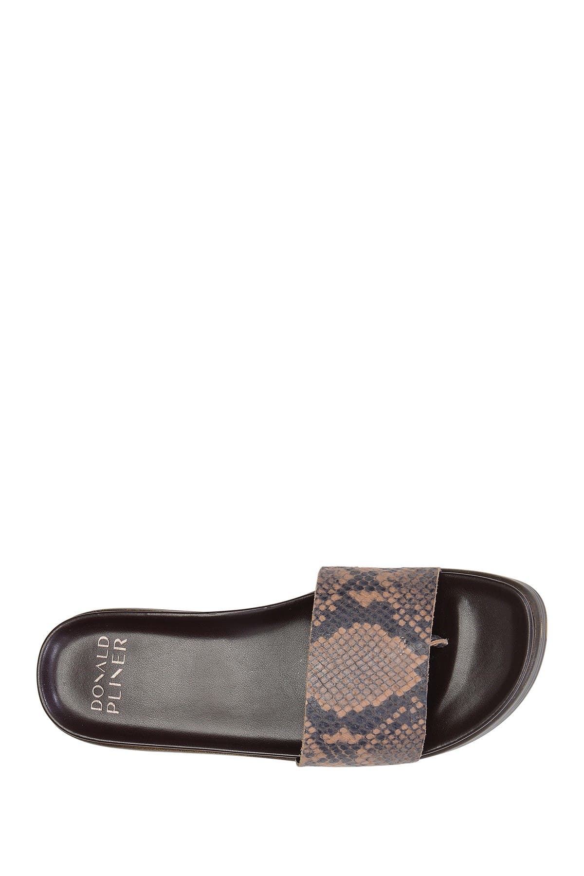 Donald Pliner Fiji Low Wedge Leather Snakeskin Embossed Slide Sandal ...