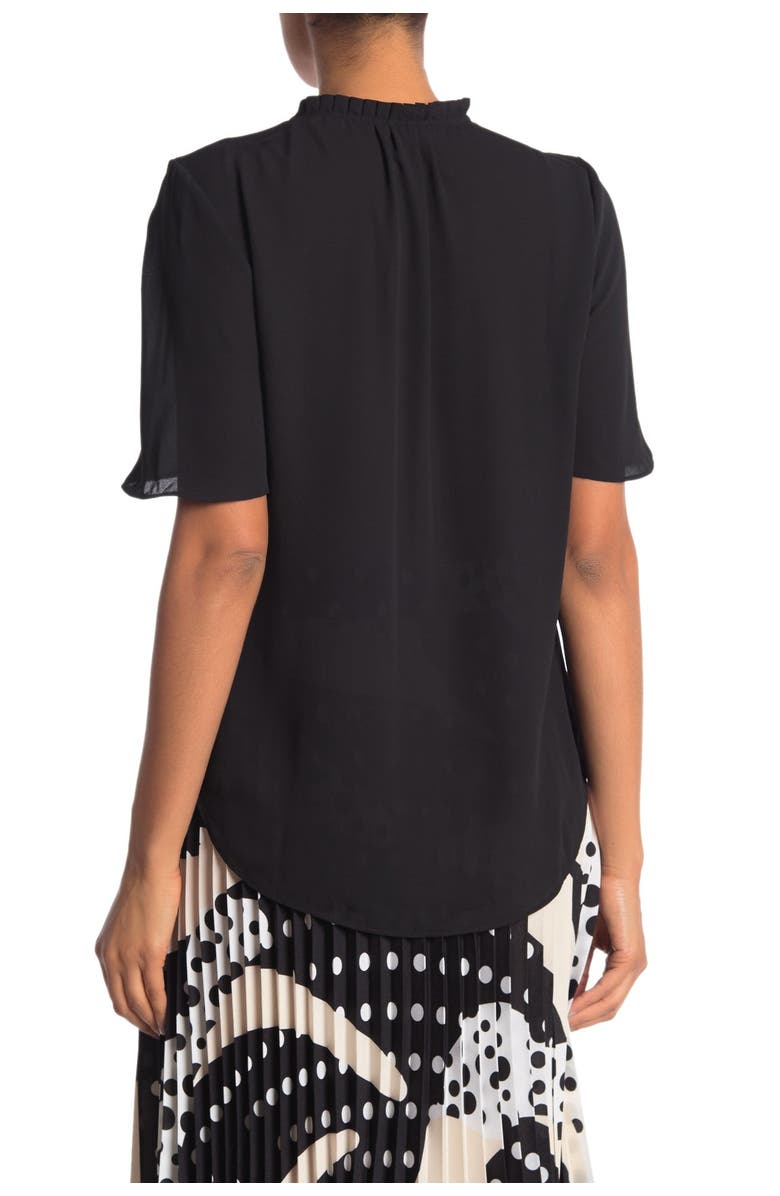 T Tahari Short Sleeve Ruffle Trim Pleat Top | Nordstromrack