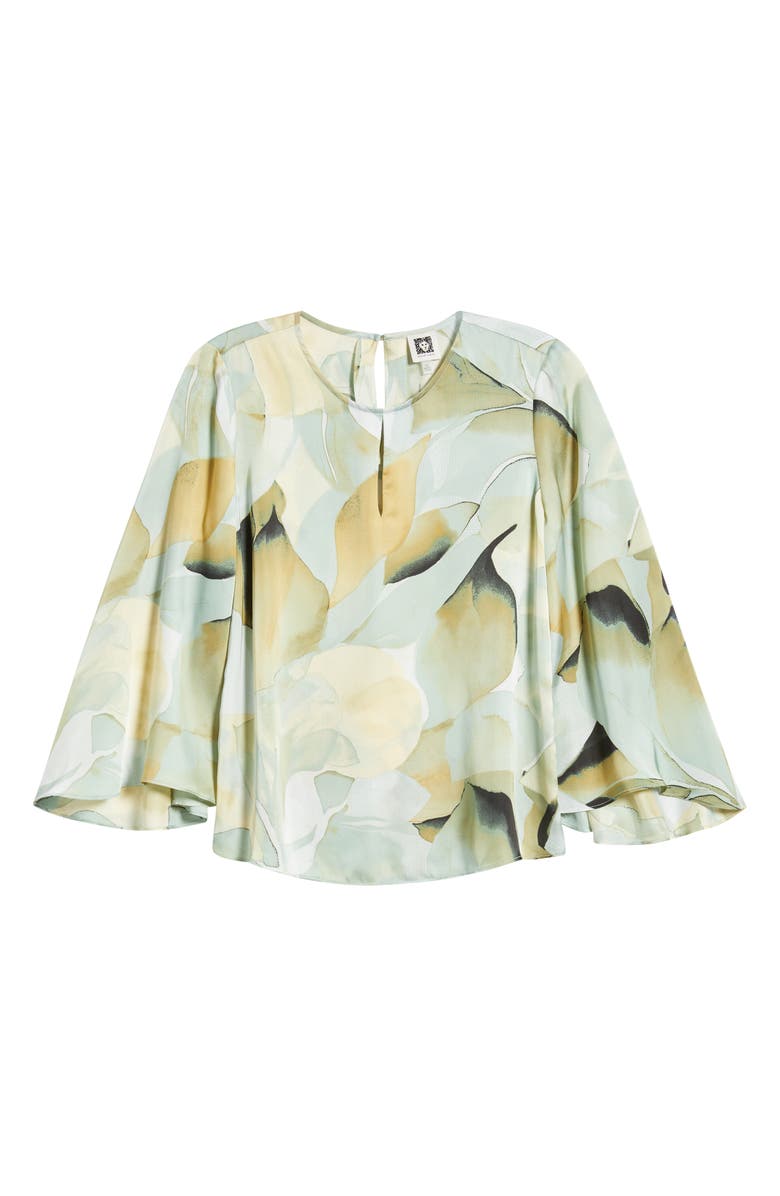 Anne Klein Abstract Print Flutter Bell Long Sleeve Top | Nordstrom