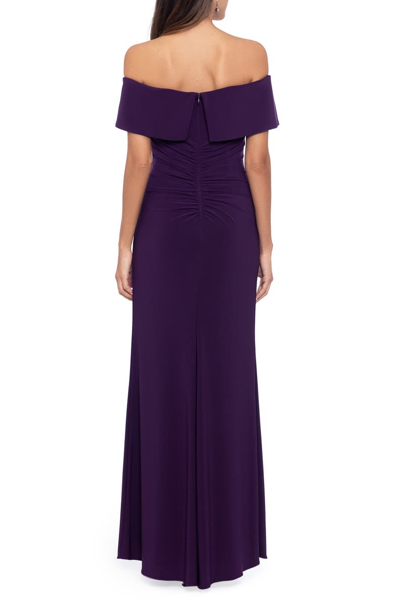 Xscape Evenings Off the Shoulder Ruffle Scuba Gown | Nordstrom