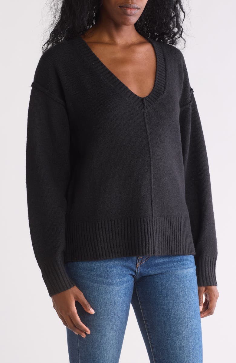 Melrose and Market Seamed V-Neck Pullover Sweater | Nordstromrack
