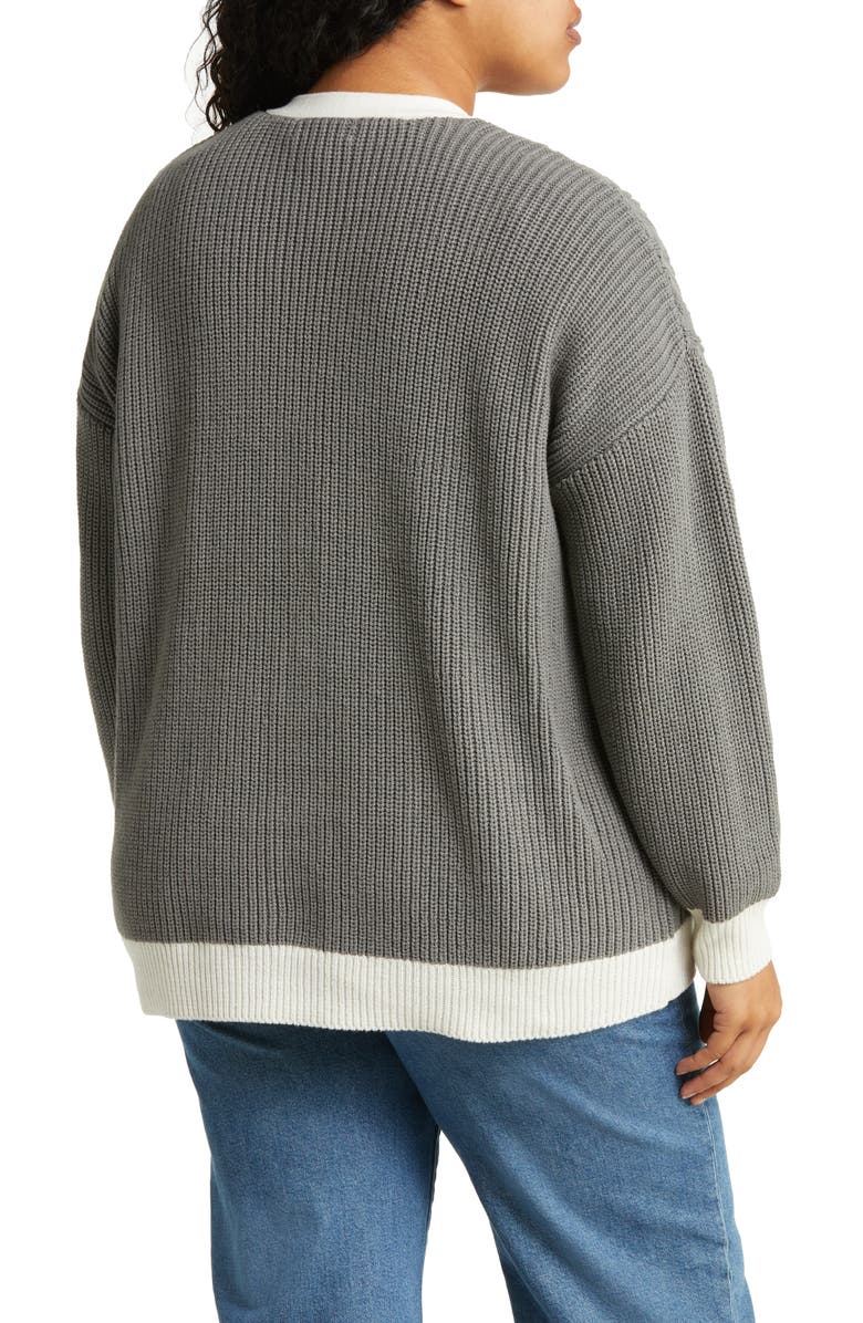 Treasure & Bond Varsity Mix Stitch Tipped Cardigan | Nordstrom
