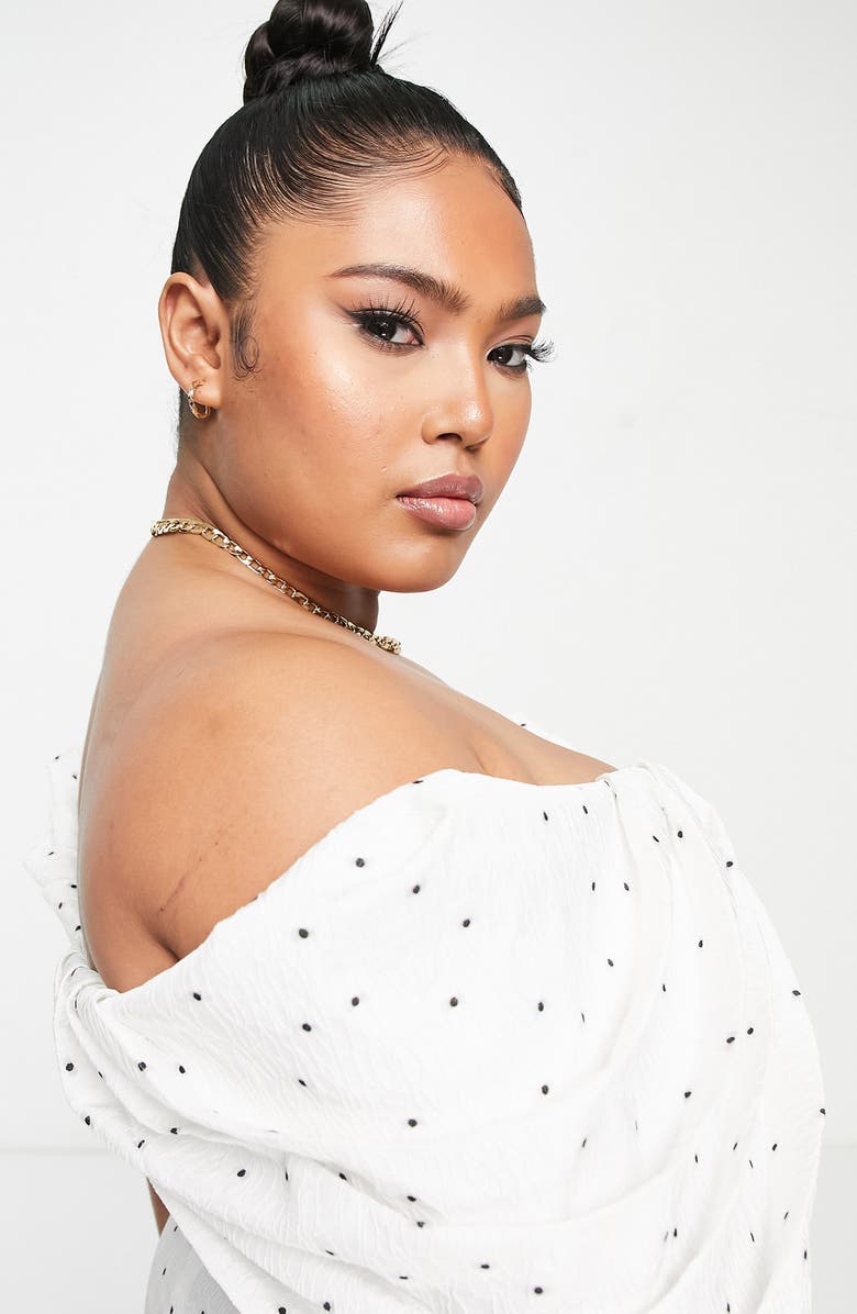 ASOS DESIGN Curve Ruffle Bardot Minidress | Nordstromrack