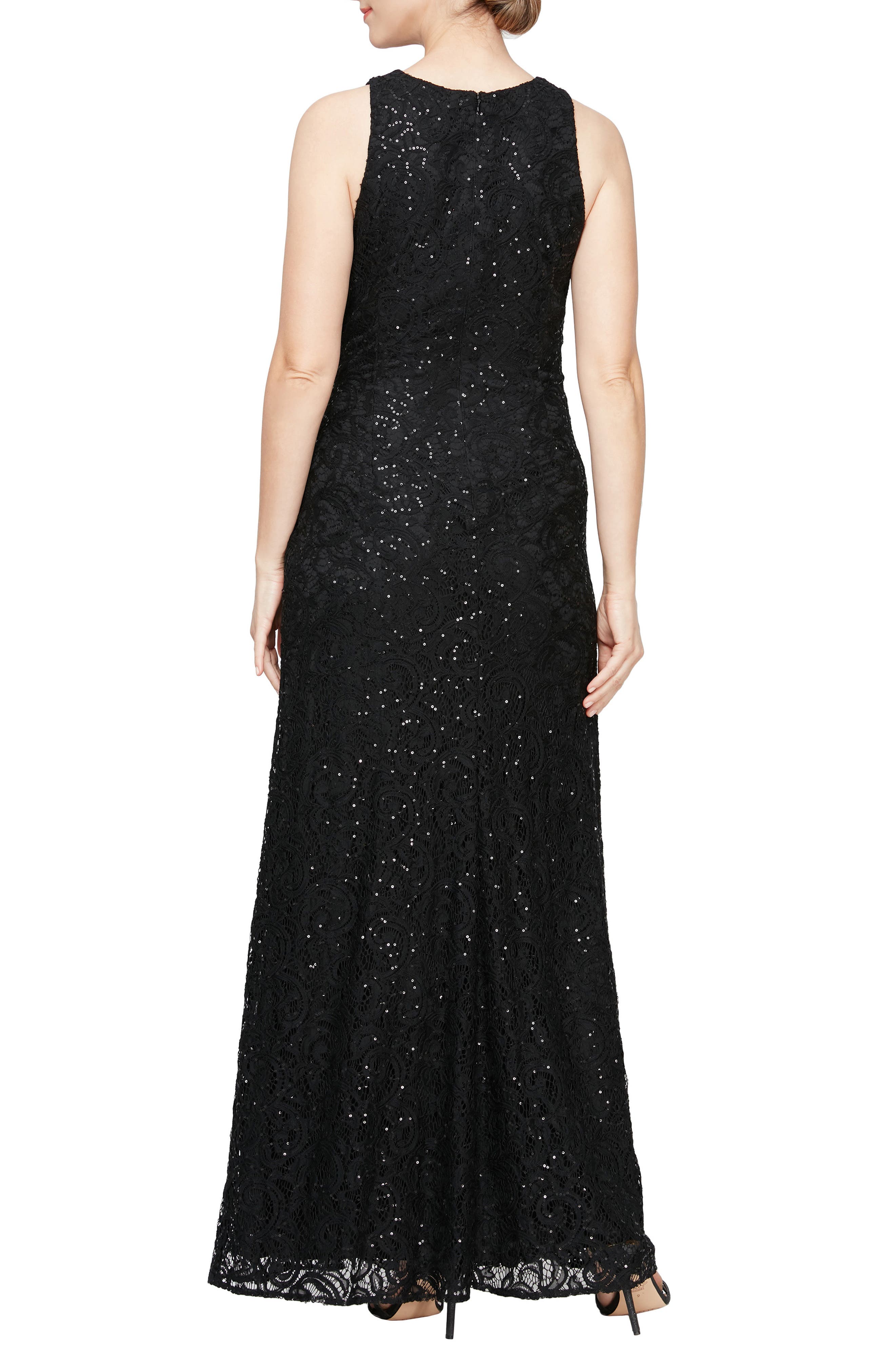 Alex Evenings Sequin Ruched Ruffle A-Line Gown | Nordstromrack