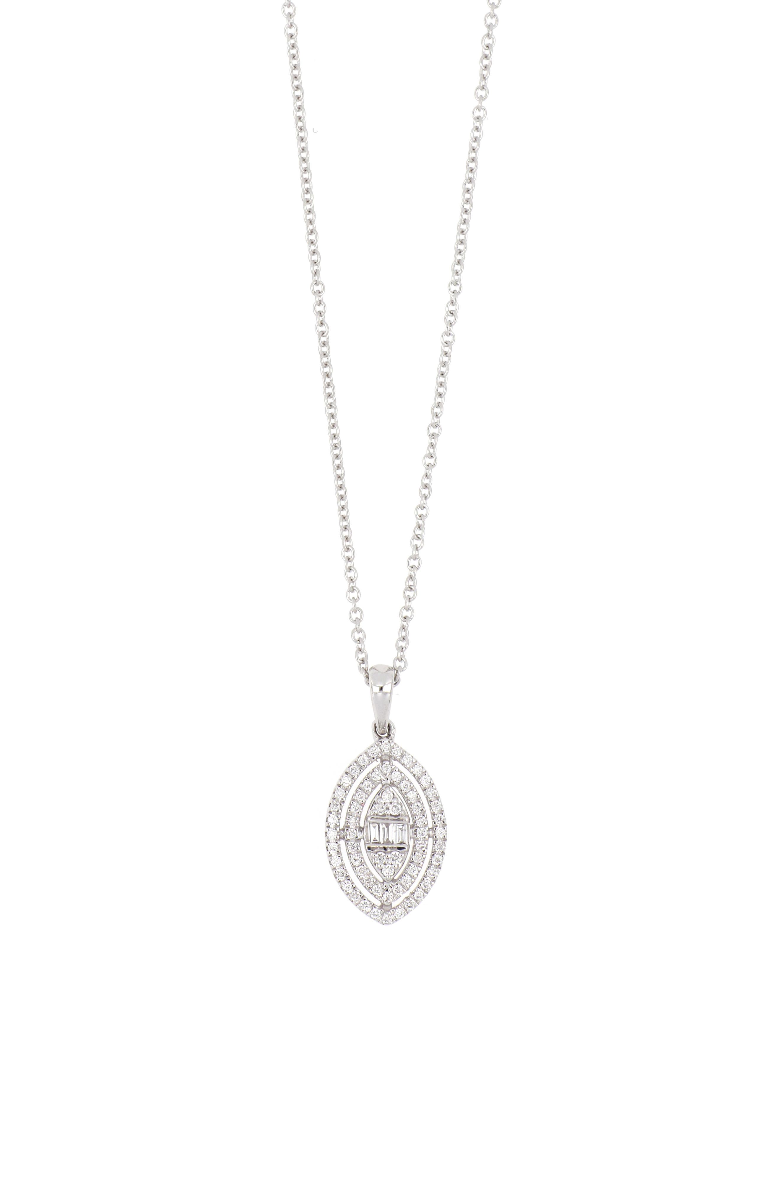 Bony Levy Mika Double Halo Marquise Diamond Cluster Pendant Necklace ...