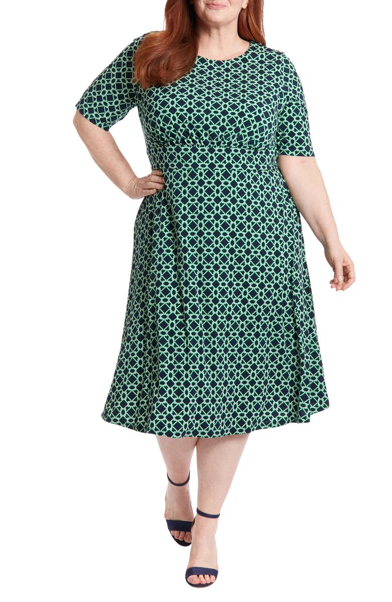 London Times Geometric Midi Dress | Nordstromrack