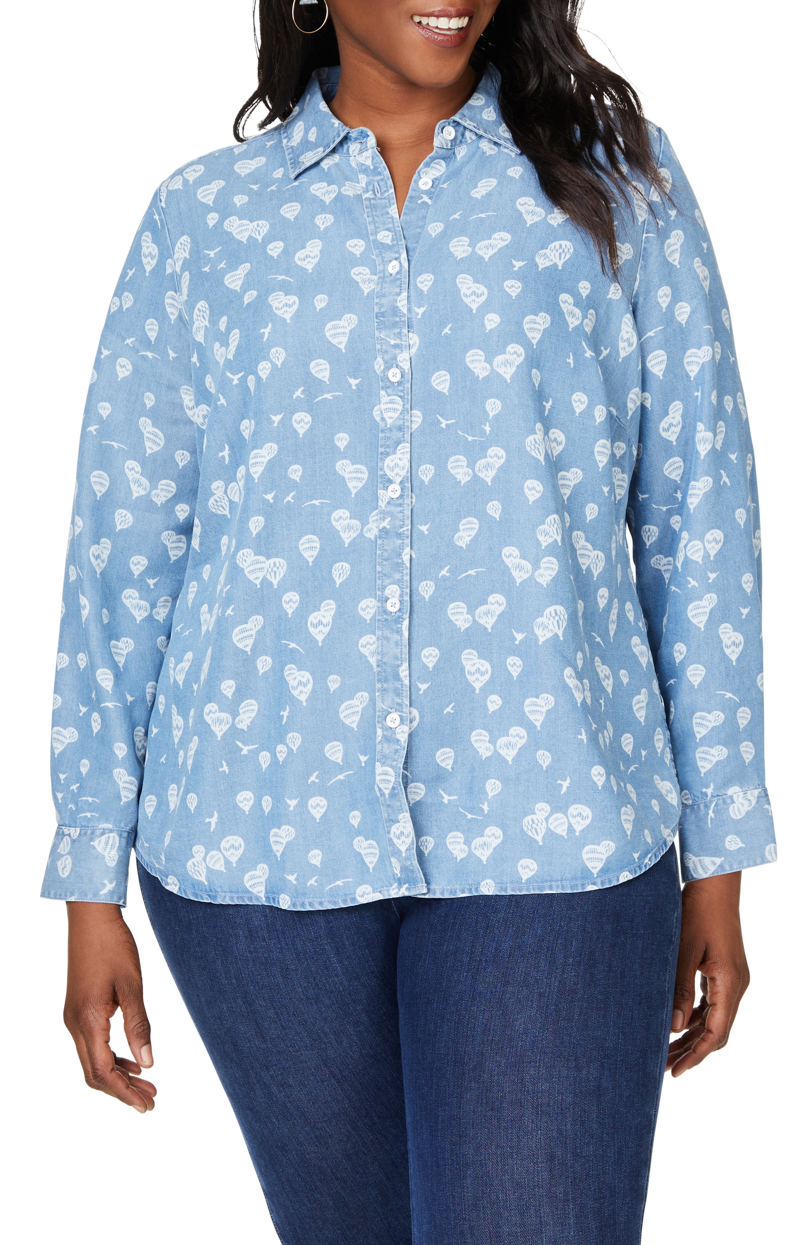 Foxcroft Rhea Balloon Button-Up Shirt | Nordstromrack