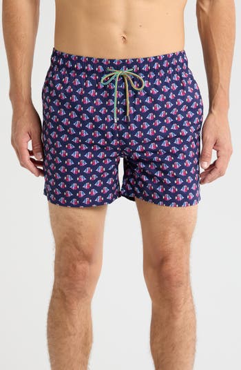 Bugatchi Fish Print Swim Shorts | Nordstromrack
