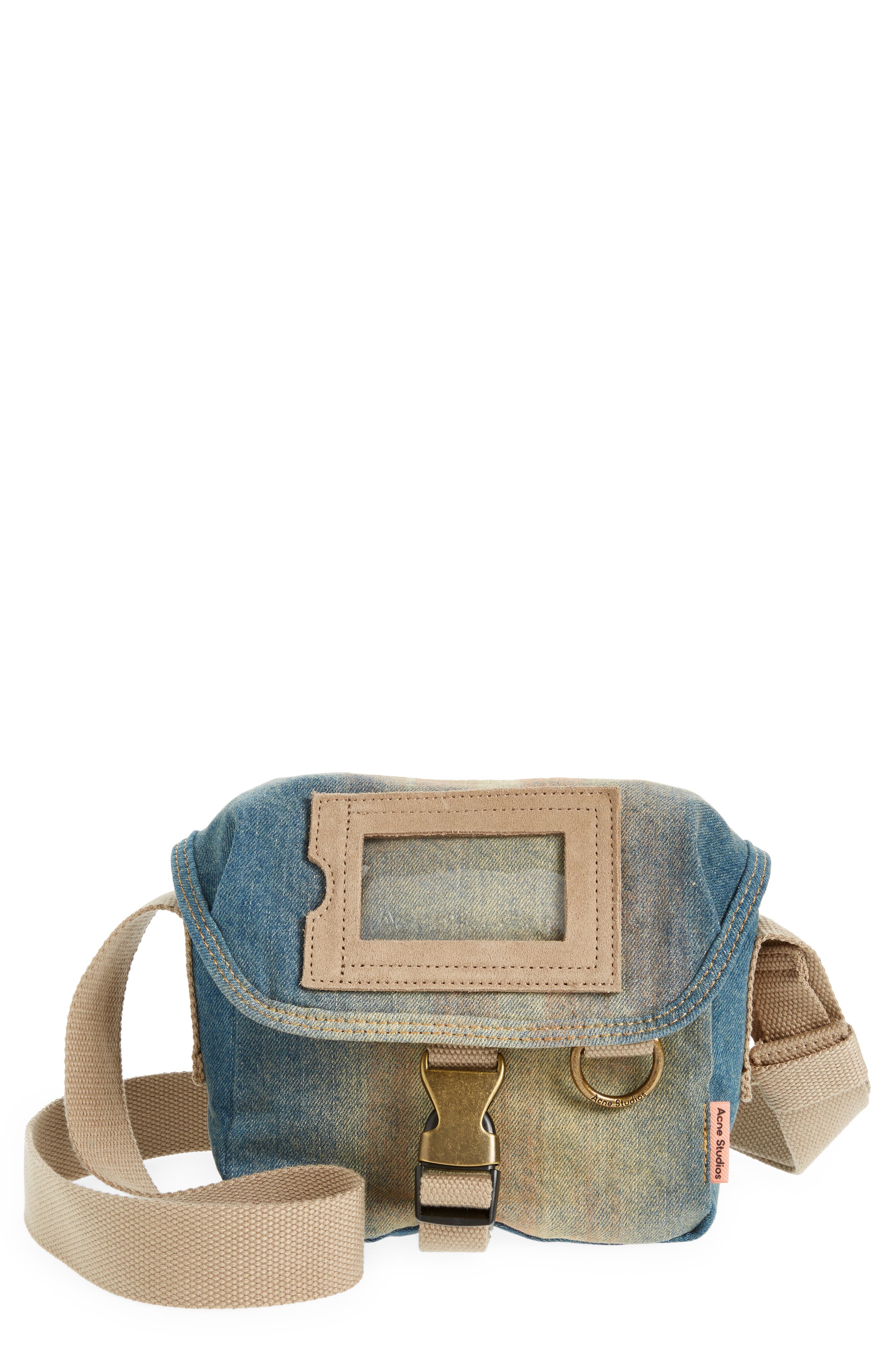Acne Studios Mini Post Penicillin Denim Messenger Bag | Nordstrom