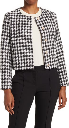 PLM Houndstooth Tweed Crop Jacket | Nordstromrack
