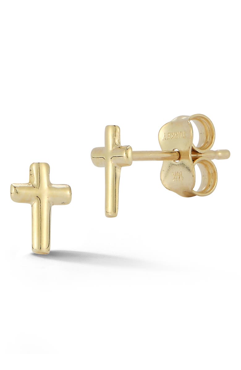 Ember Fine Jewelry 14K Yellow Gold Cross Stud Earrings | Nordstromrack