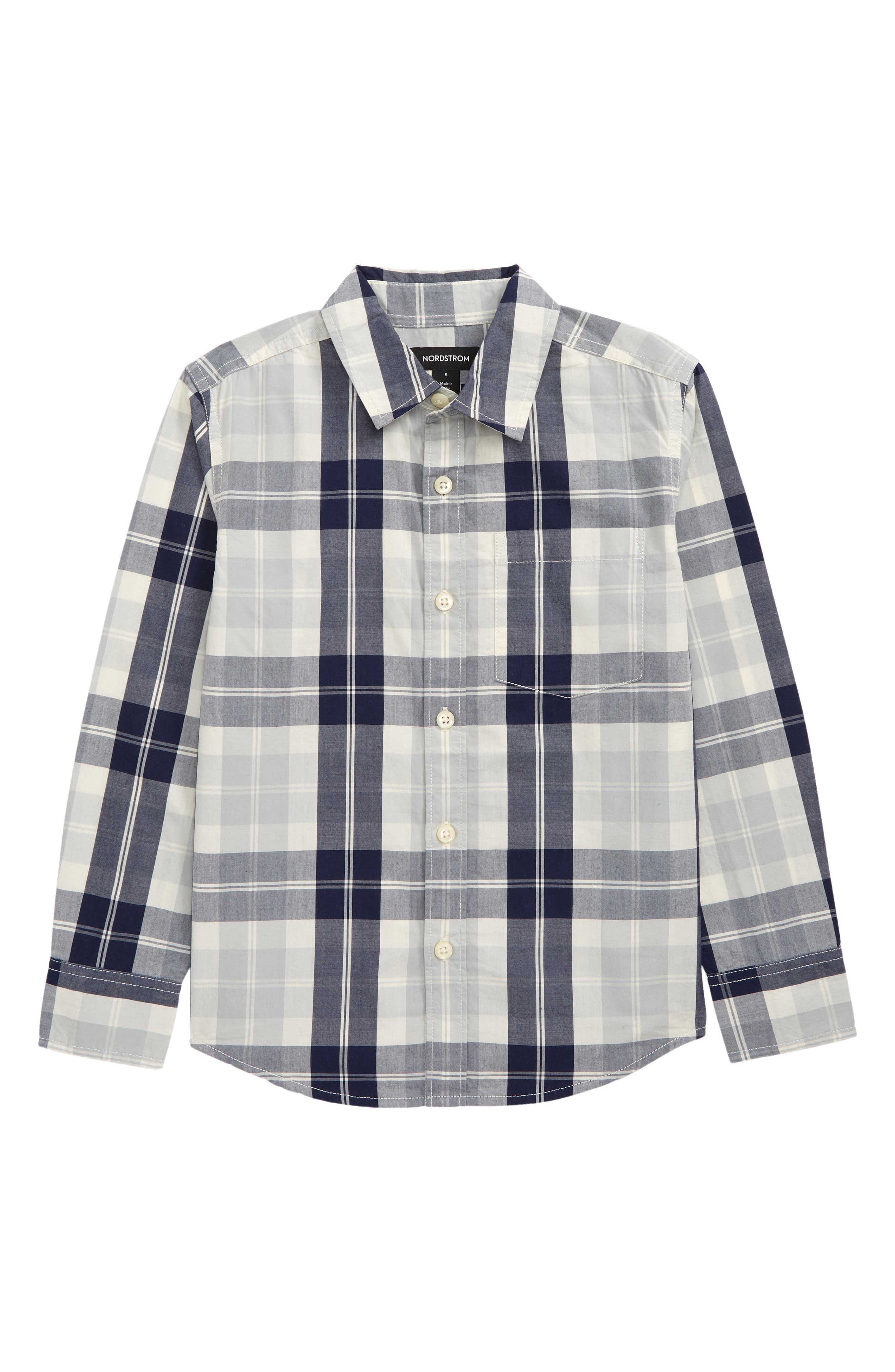 Nordstrom Kids' Stripe Poplin Button-Up Shirt | Nordstromrack
