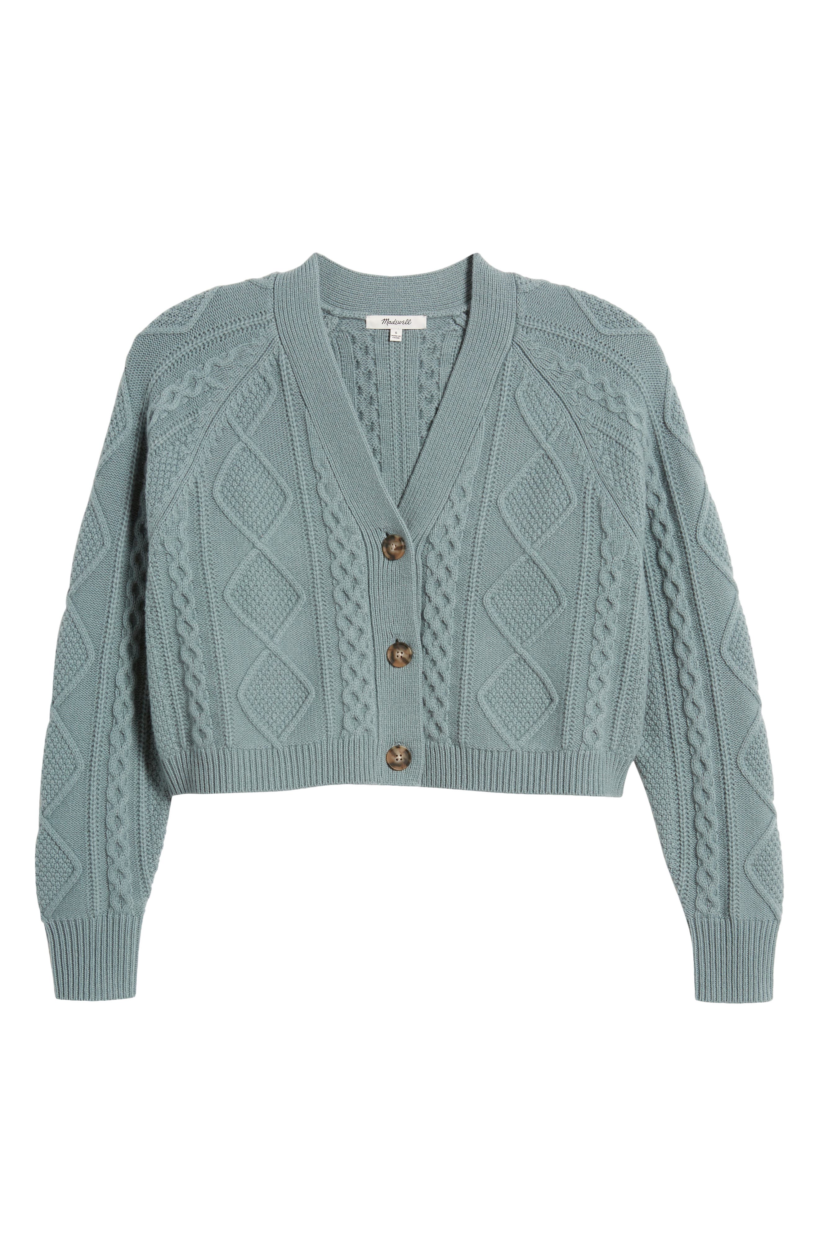 Madewell Cable Knit V-Neck Crop Cardigan | Nordstromrack