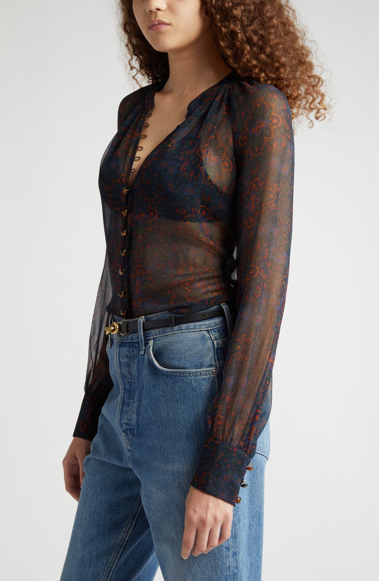 Veronica Beard Marion Print Silk Blouse | Nordstromrack