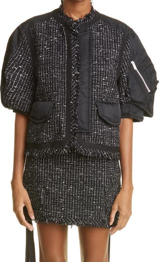 Sacai Hybrid Nylon & Tweed Jacket | Nordstrom
