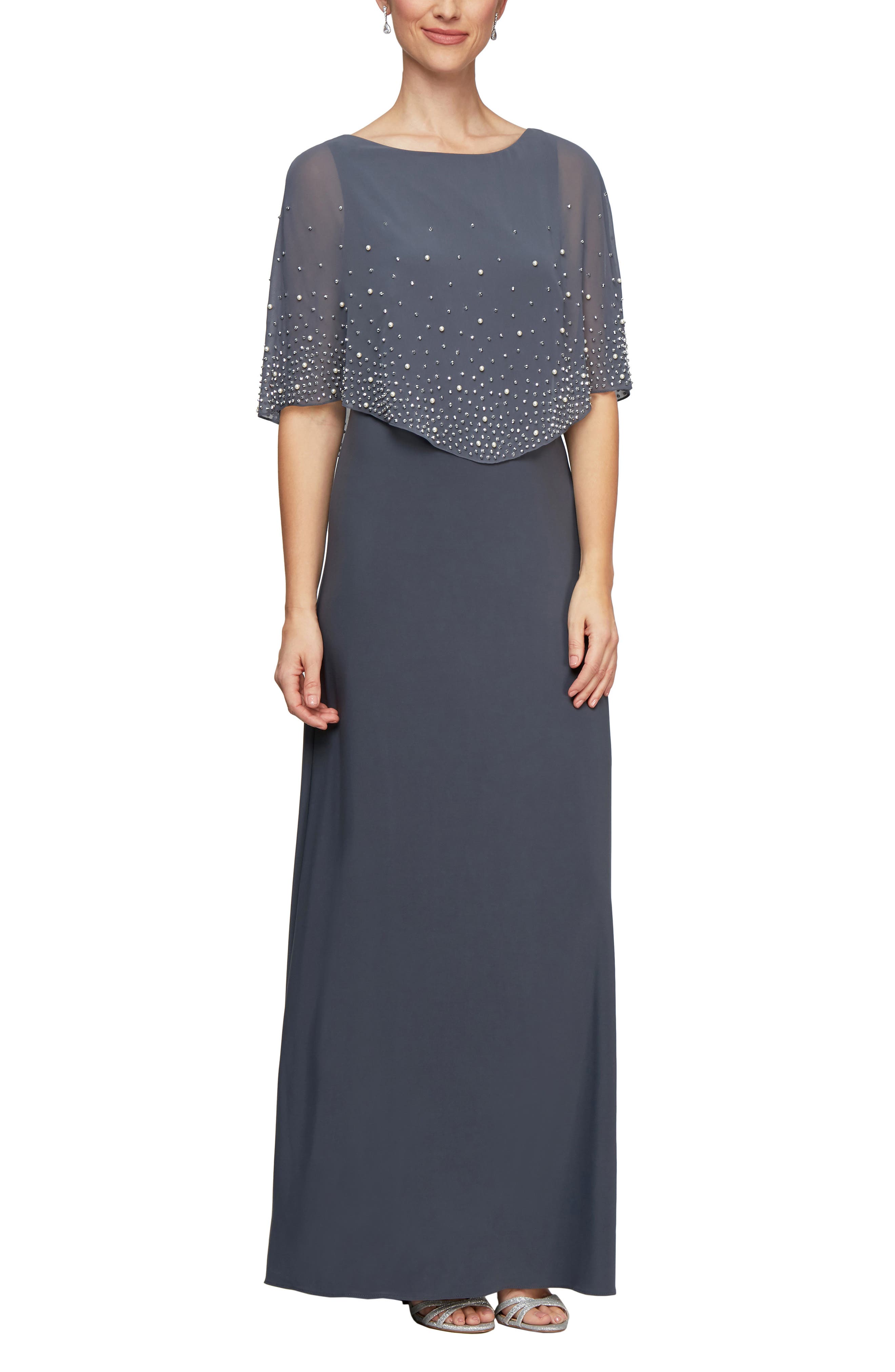 Alex Evenings Embellished Popover Gown | Nordstrom