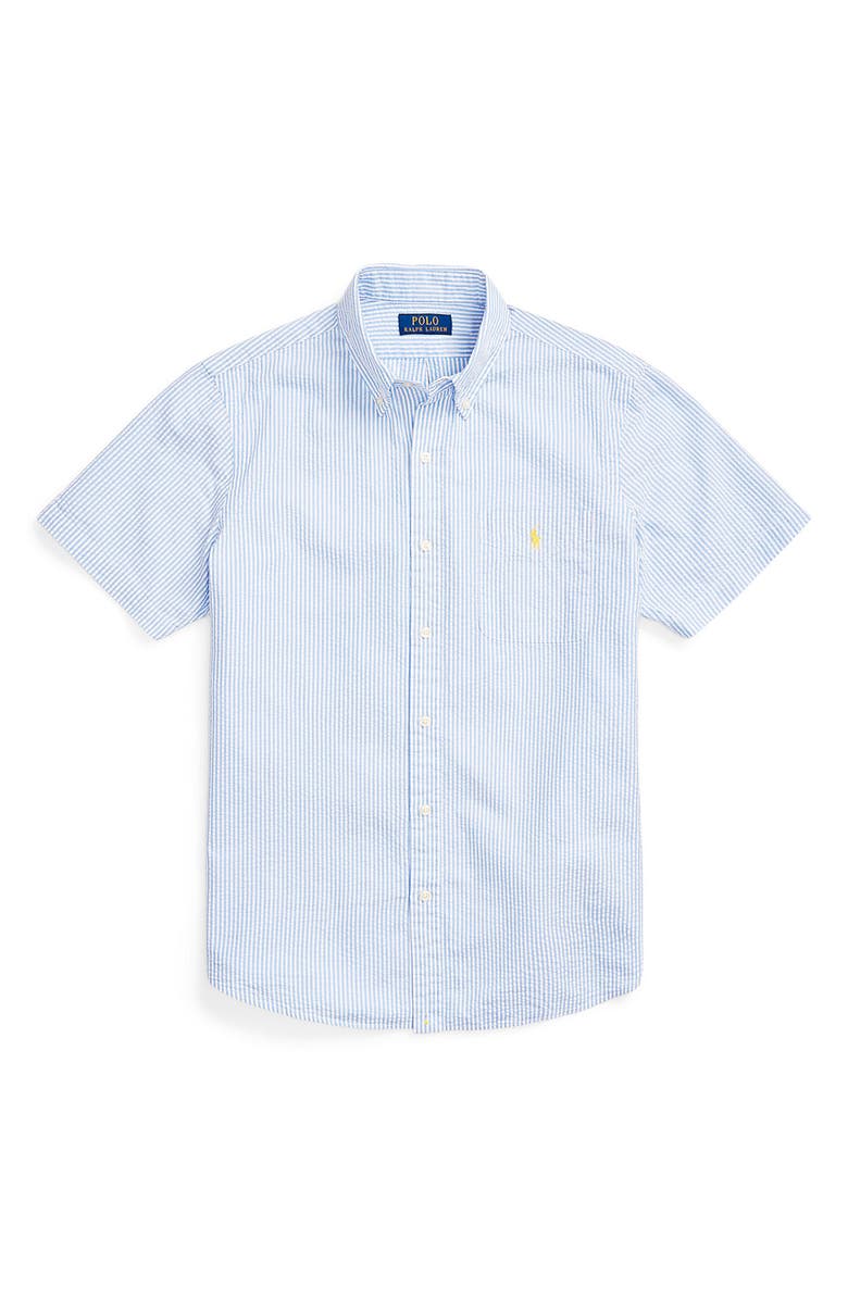 Polo Ralph Lauren Prepster Classic Fit Stripe Short Sleeve Seersucker Button-Down Shirt ...