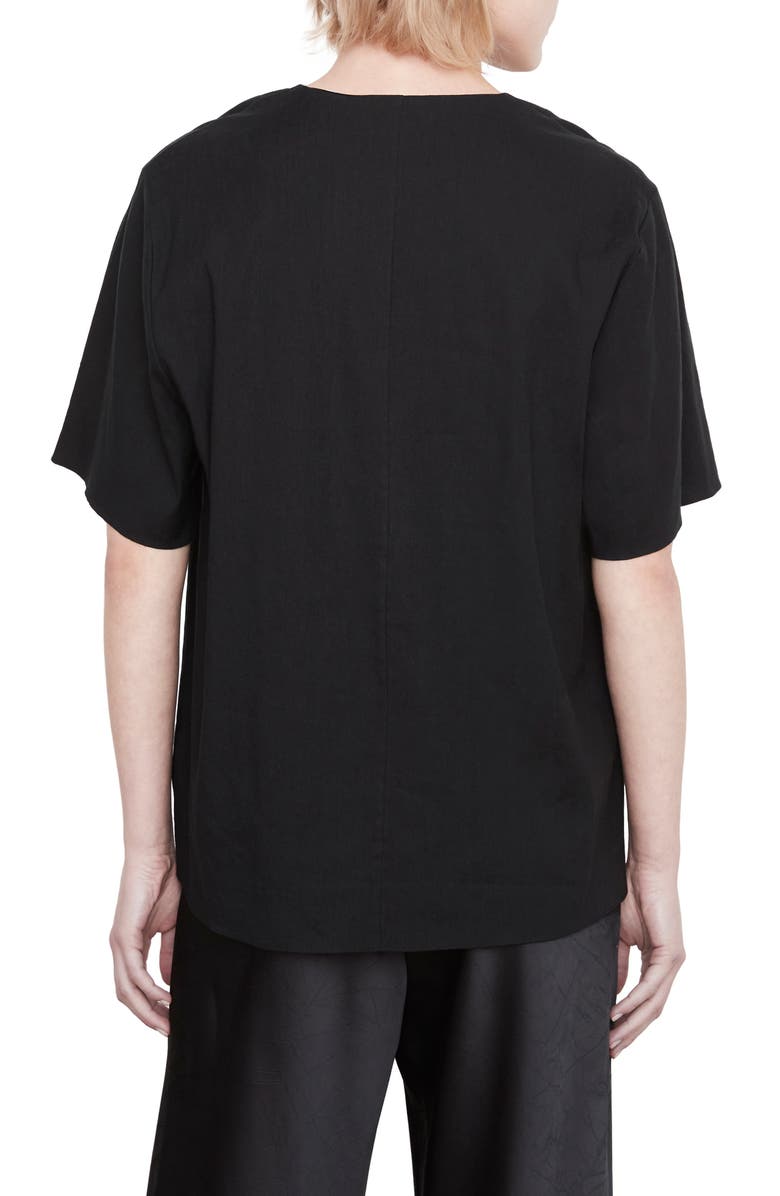 Vince Split Neck Linen Blend Tunic Top | Nordstrom