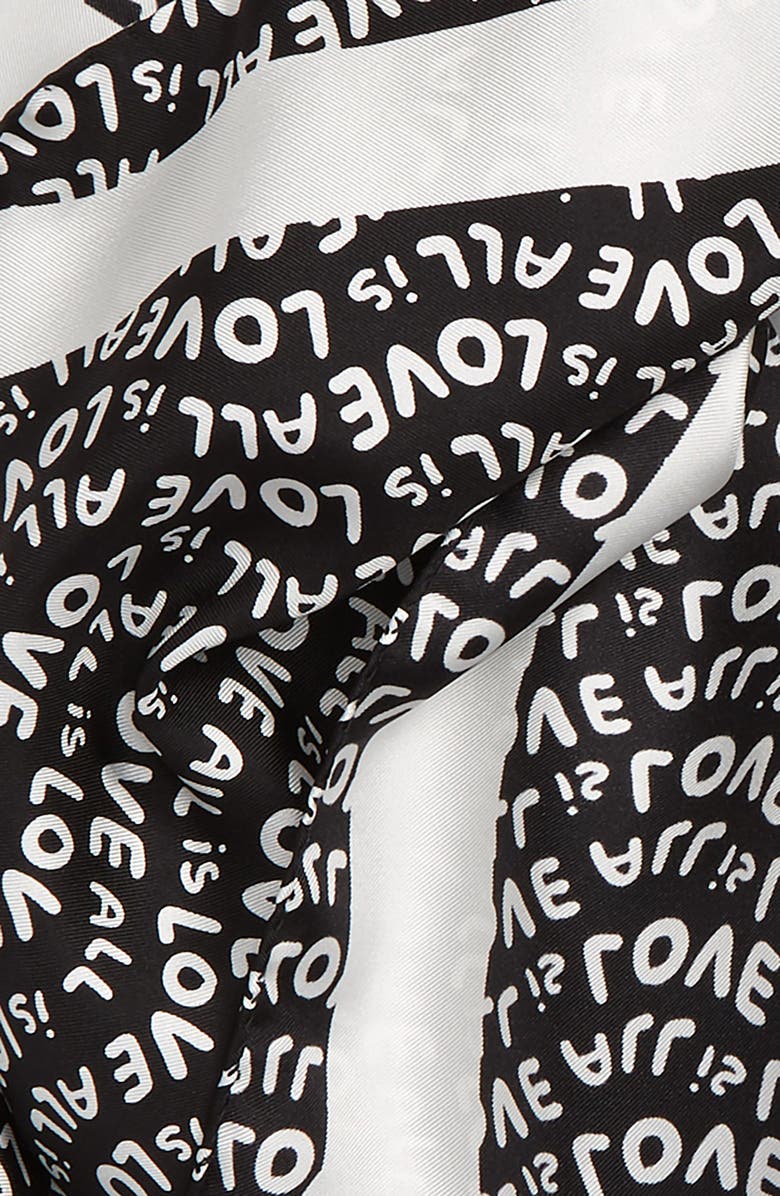 Stella McCartney Love Text Silk Scarf | Nordstrom