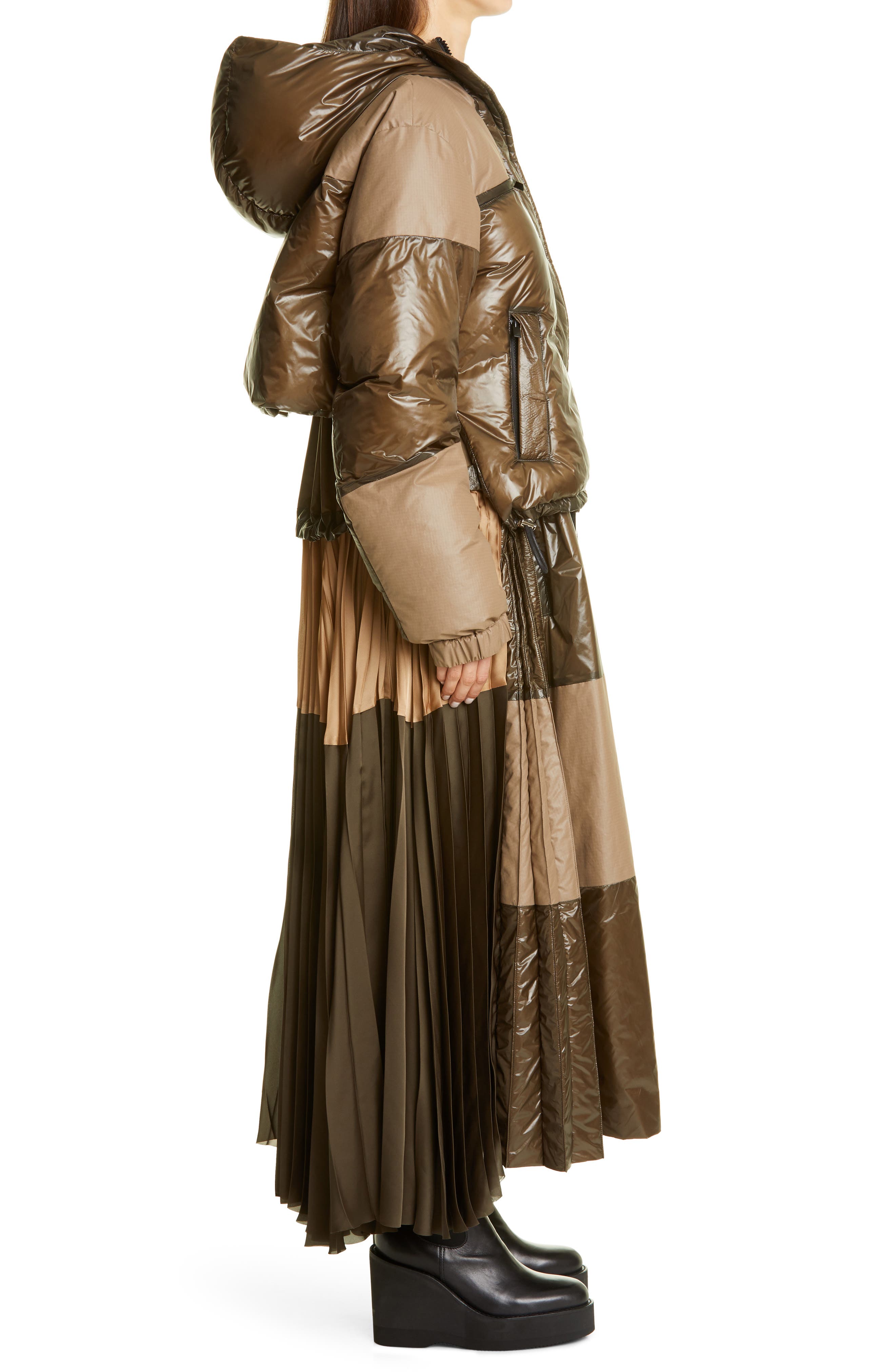 Sacai Puffer with Pleated Skirt Long Coat | Nordstrom