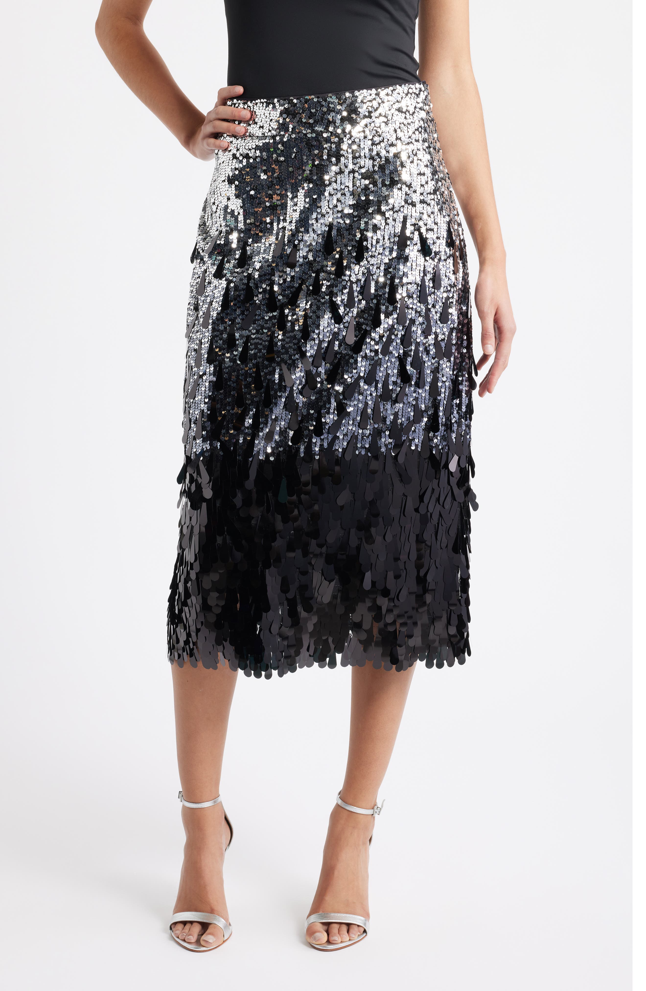 Elie Tahari The Beatrice Sequin Midi Skirt | Nordstrom
