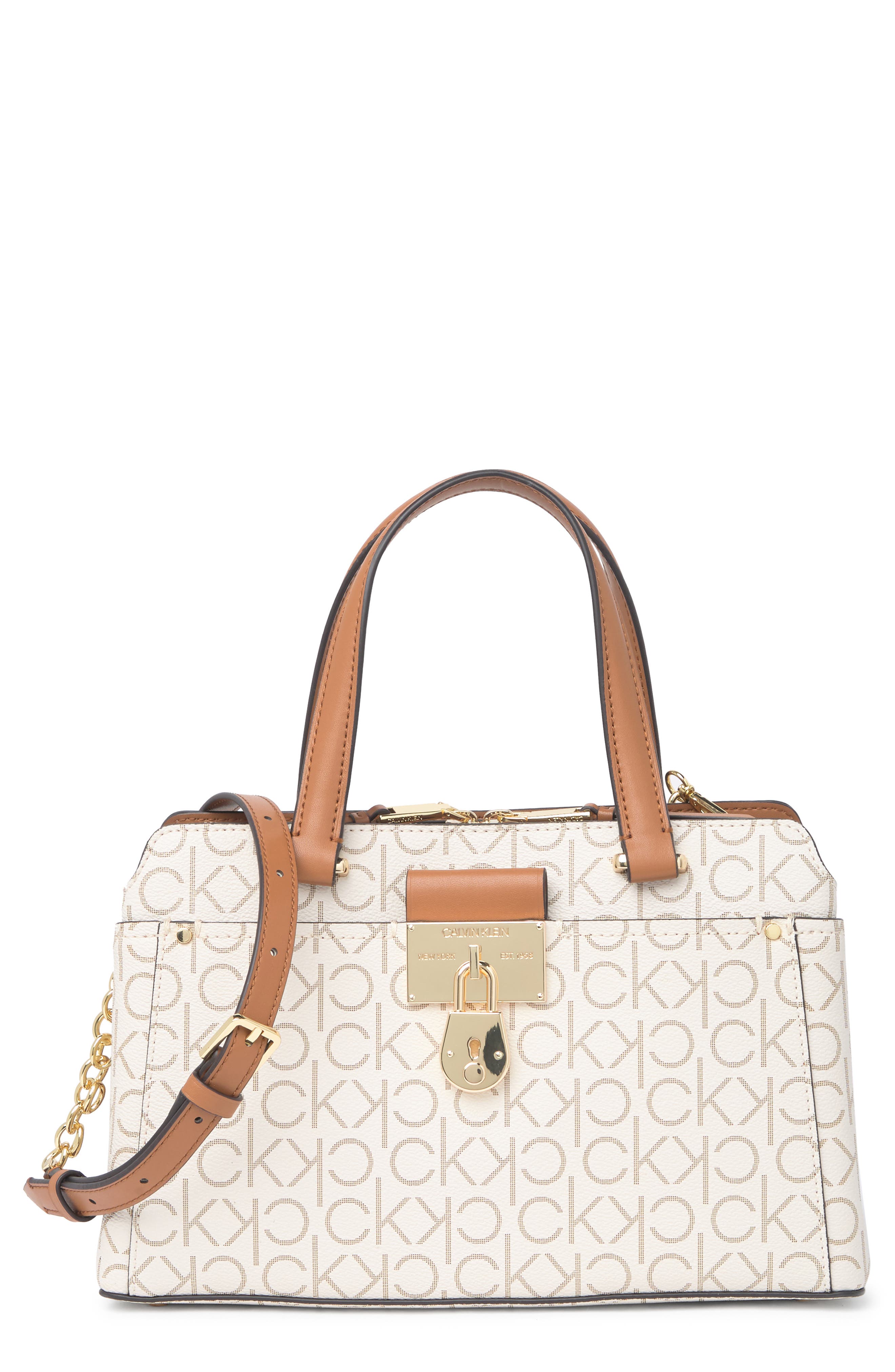 Calvin Klein Camille Organization Signature Satchel Bag | Nordstromrack