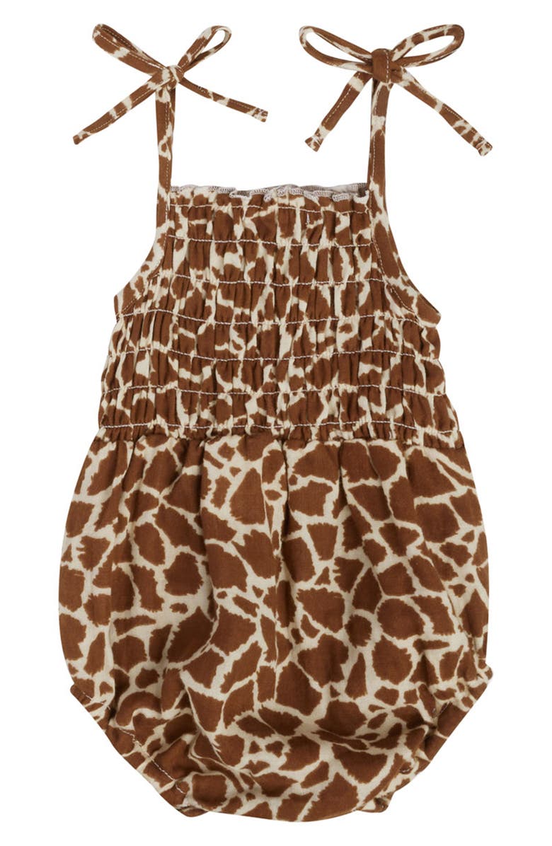 Rylee + Cru Kaia Giraffe Spots Cotton Romper | Nordstromrack