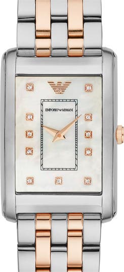 Emporio Armani Rectangle Dial Watch, 25mm x 30mm | Nordstrom